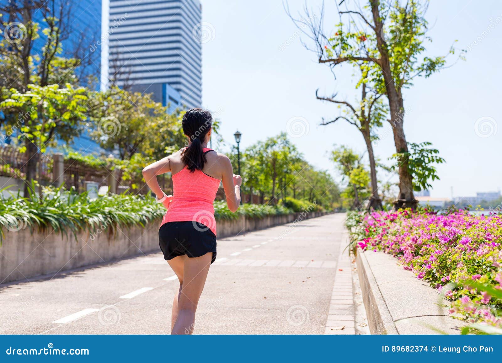 Back View of Woman Running at Park Stock Photo - Image of japanese ...