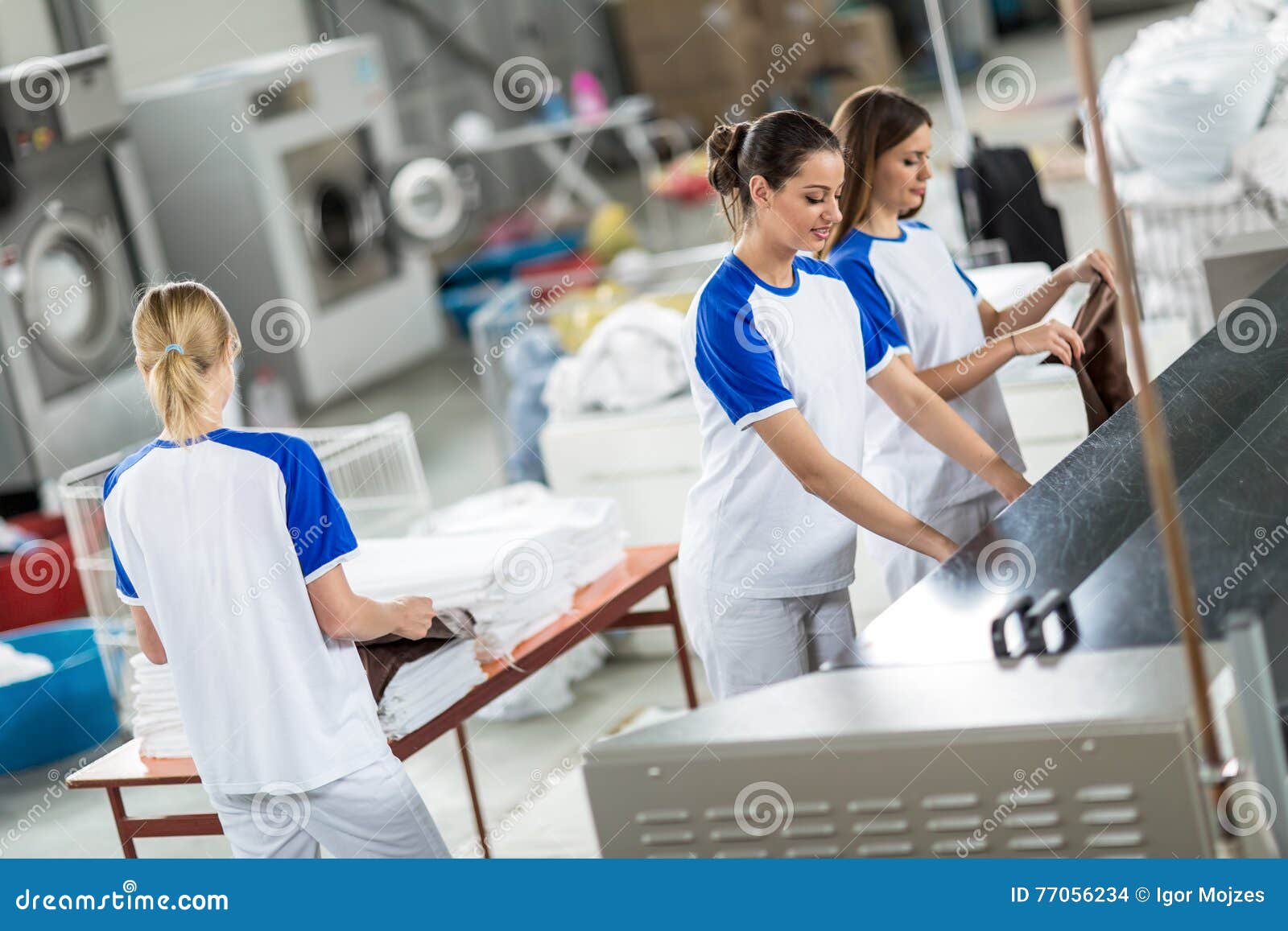 Back View Worker Agrees Ironed Textile Stock Photo - Image of shirt ...