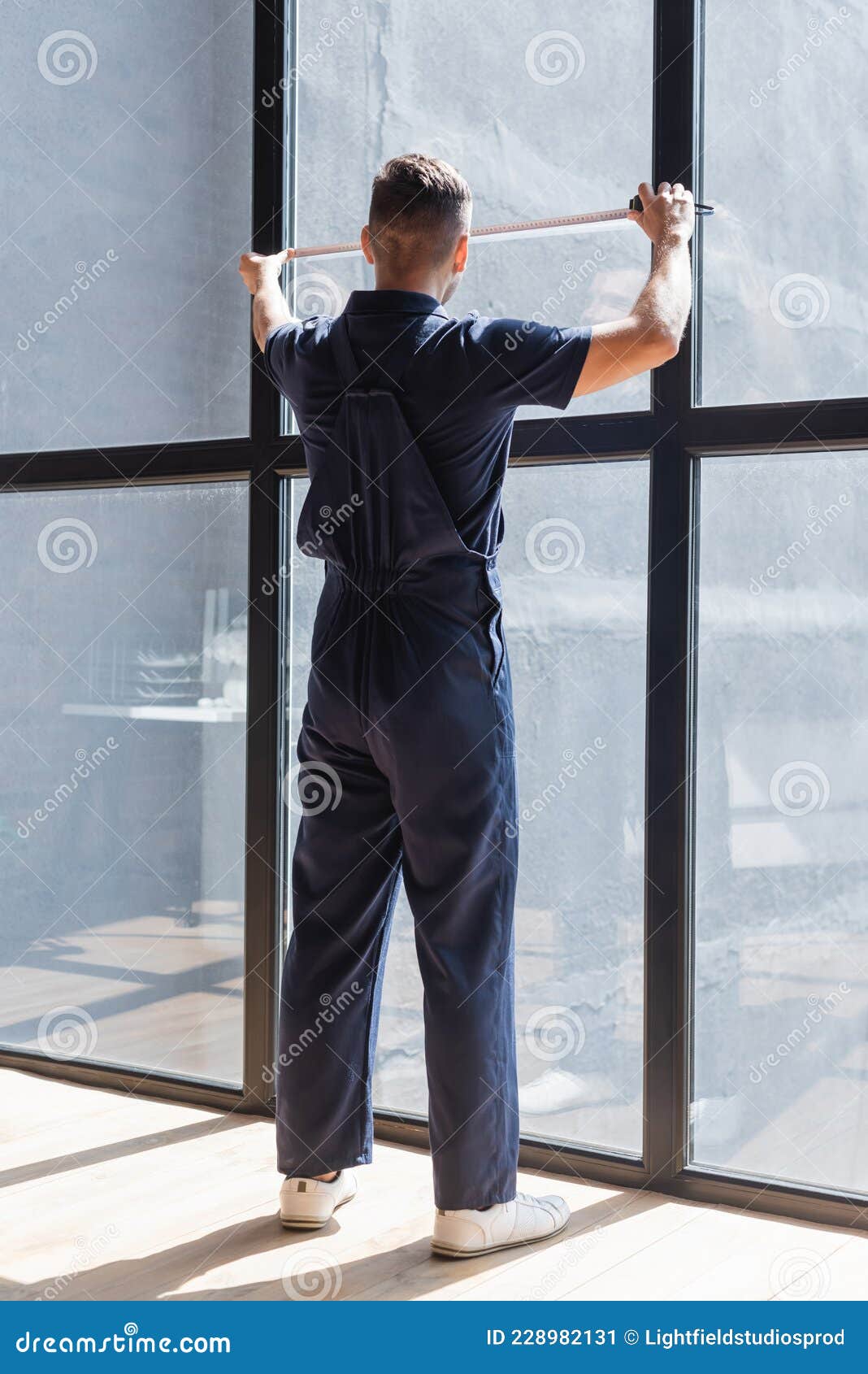 Back View of Workman in Overalls Stock Image - Image of worker, repair ...