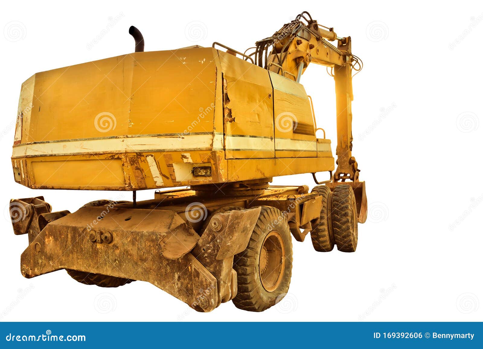 Excavator Isolated on White Stock Photo - Image of industrial, heavy ...