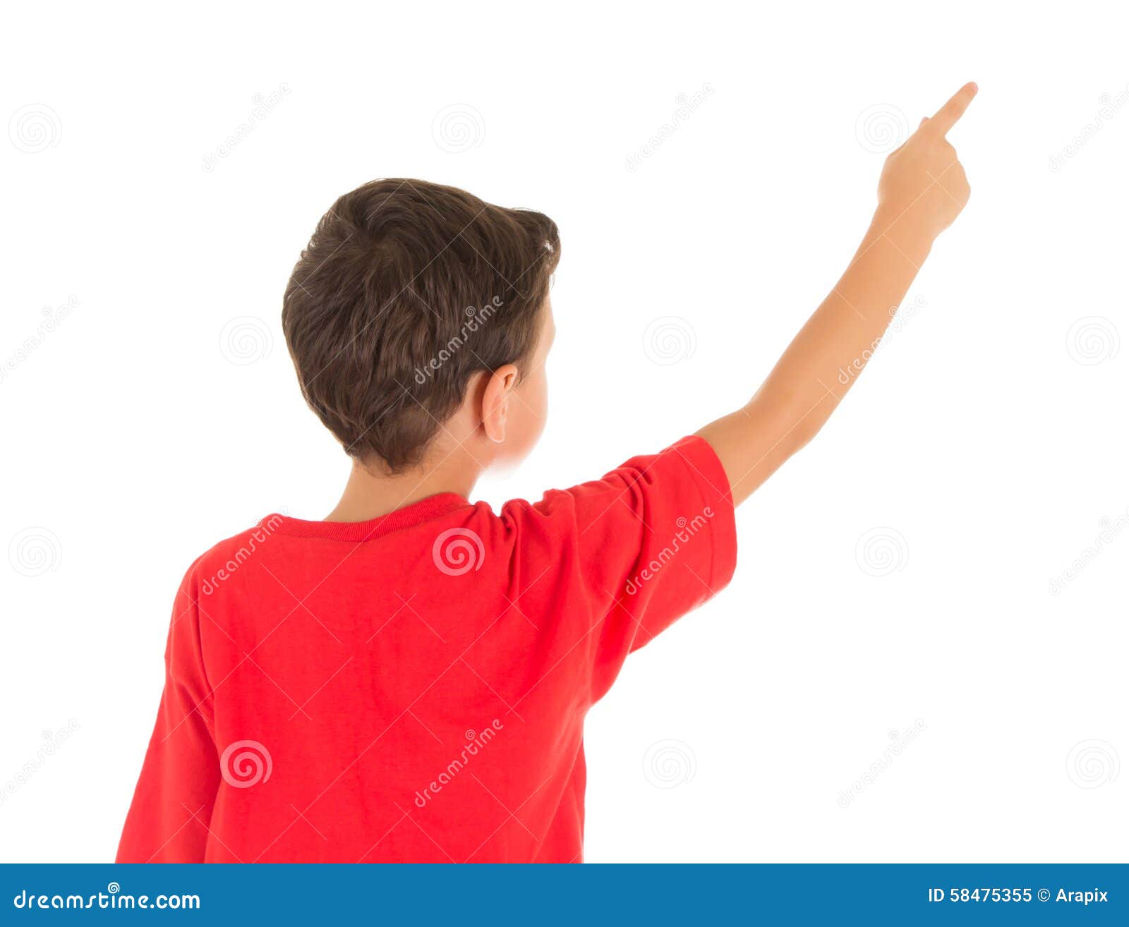 Back View of a Young Boy Pointing His Finger Stock Image - Image of ...