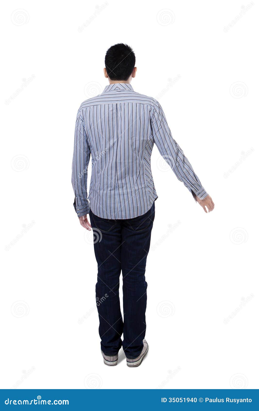 Back View of Young Businessman Stock Photo - Image of full, human: 35051940