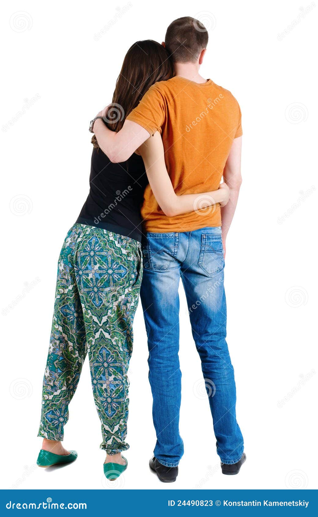 Back view of young couple stock image. Image of pretty - 24490823