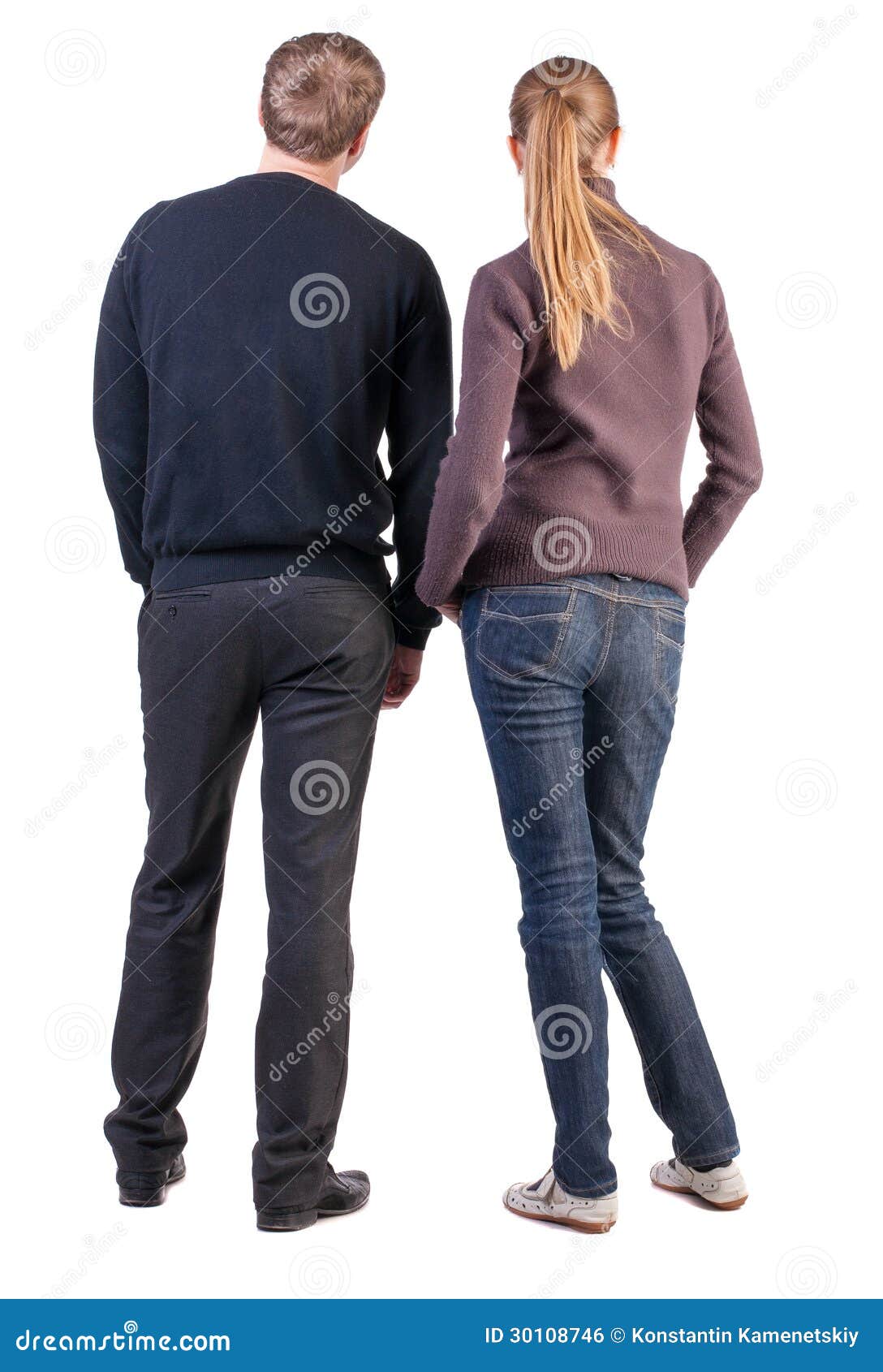Back view of young couple stock photo. Image of isolated - 30108746