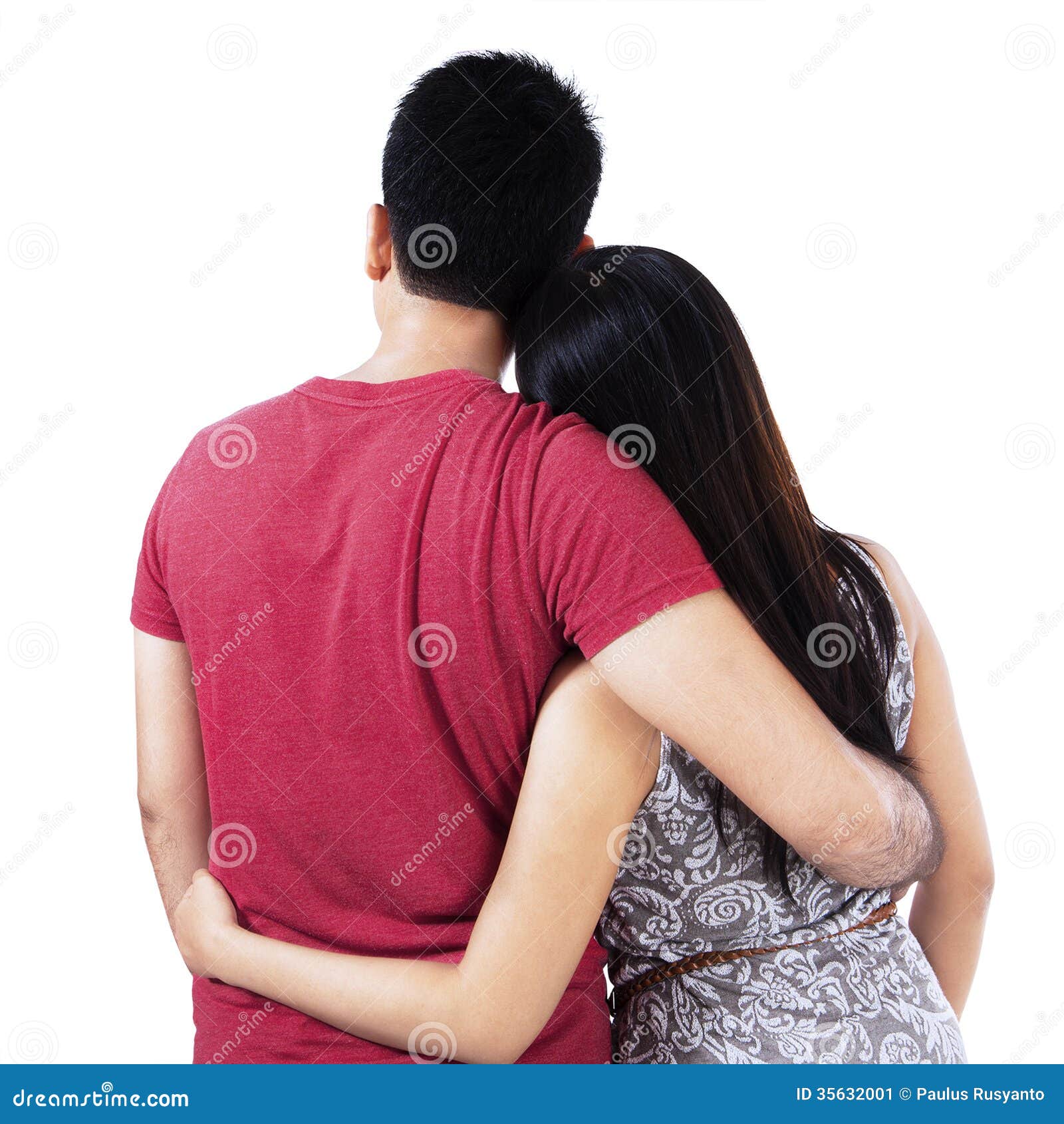 Back view of young couple stock image. Image of embracing - 35632001