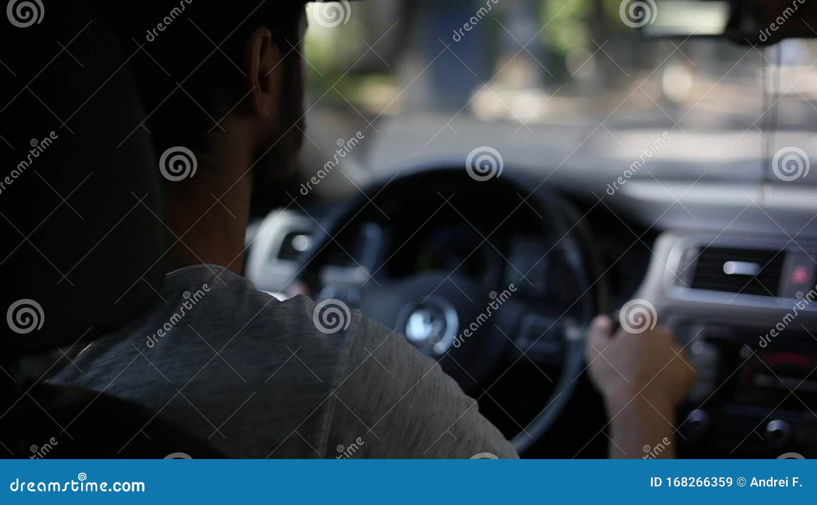 Back View of Young Man Driving the Car. Stock Video - Video of ...