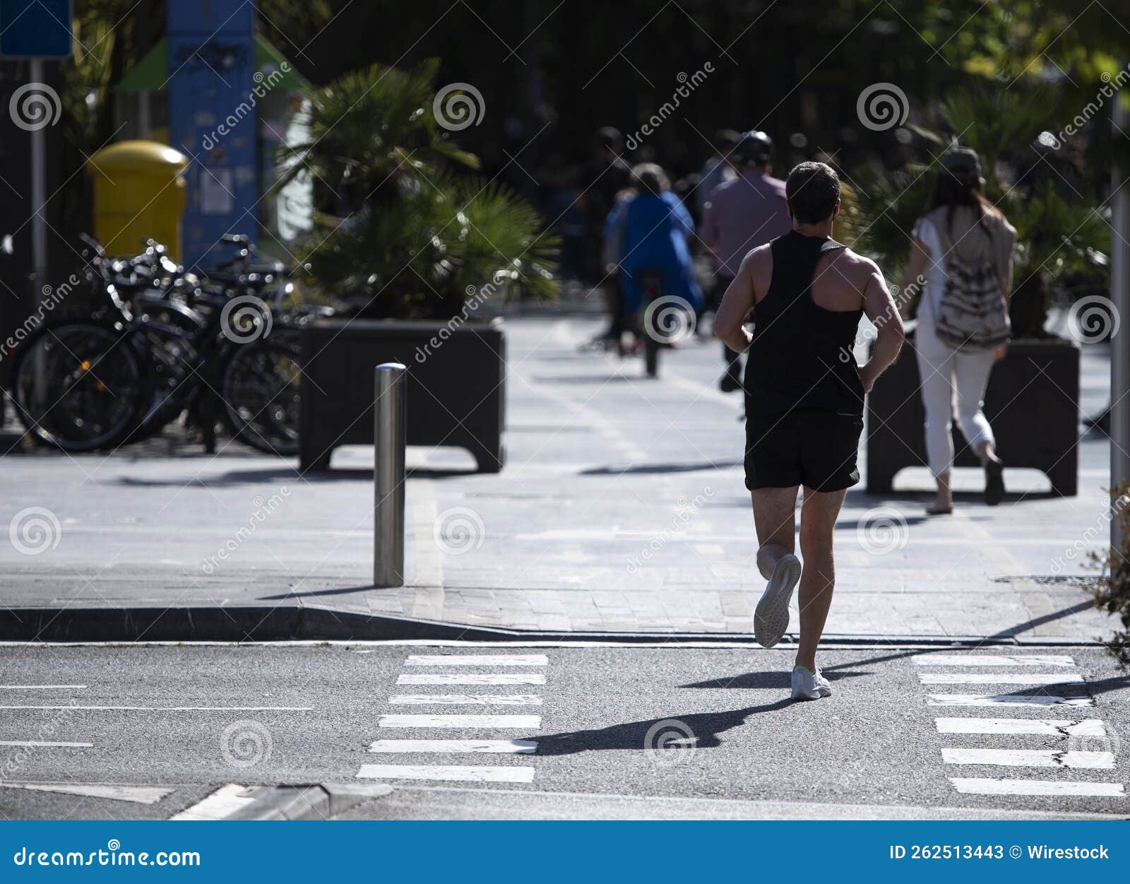 Back View of a Young Man Jogging Outdoors Stock Image - Image of young ...