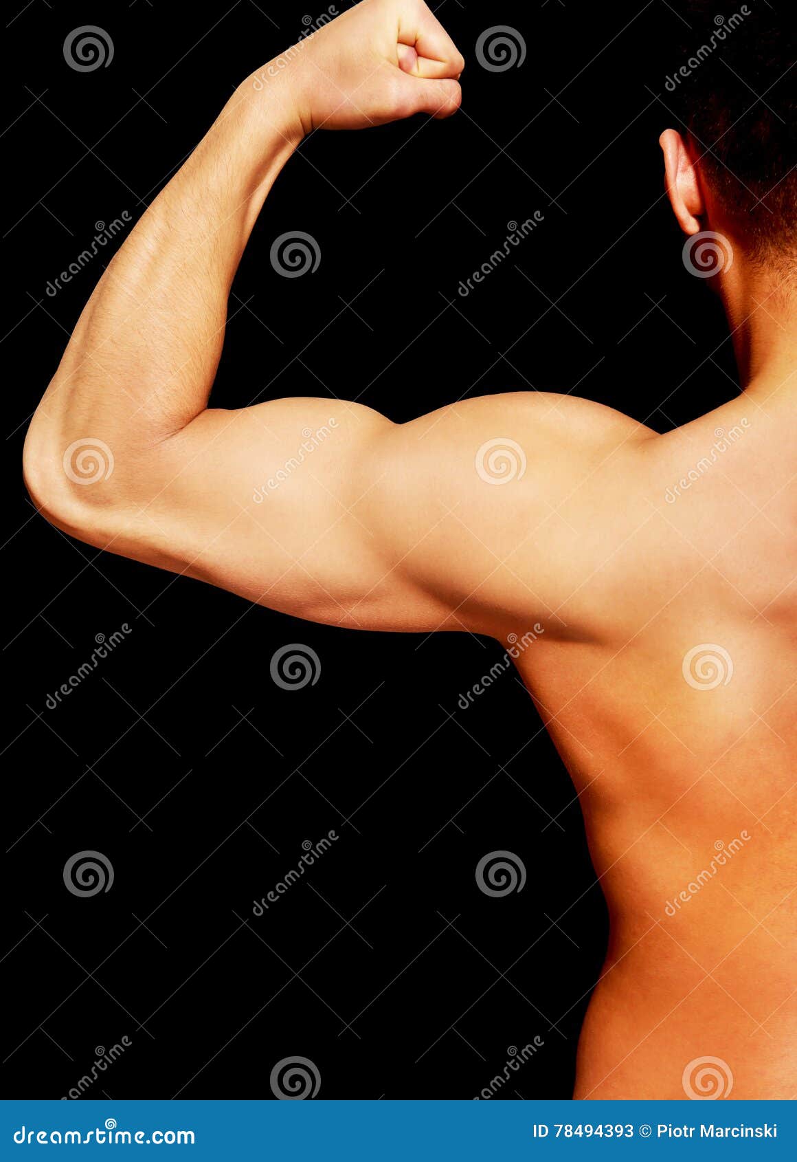 Back View of Young Muscular Man Stock Image - Image of macho, model ...