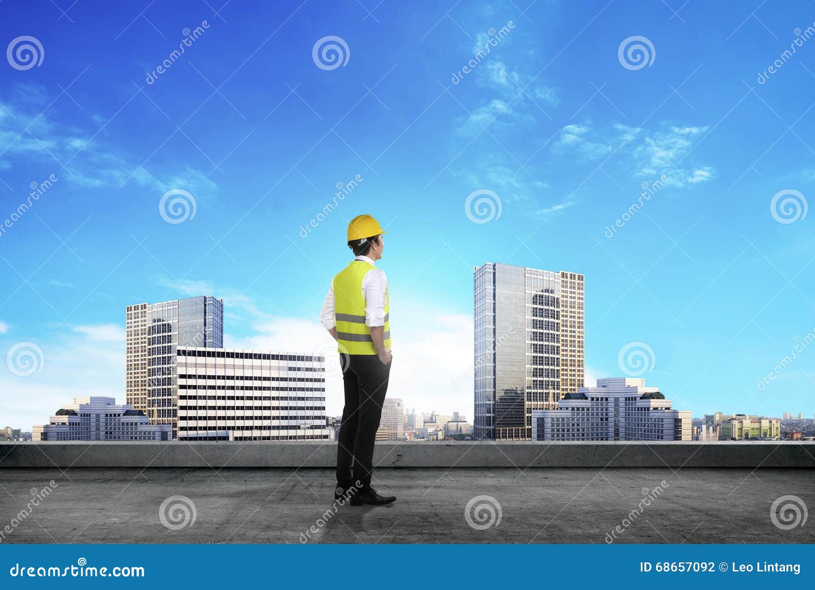 Back View of Young Succesful Asian Architect Stock Photo - Image of ...