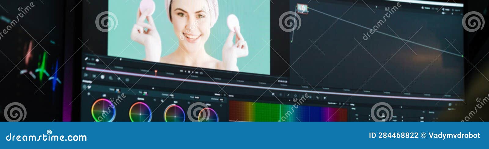 Back View of a Young White Man Video Editor Stock Photo - Image of ...