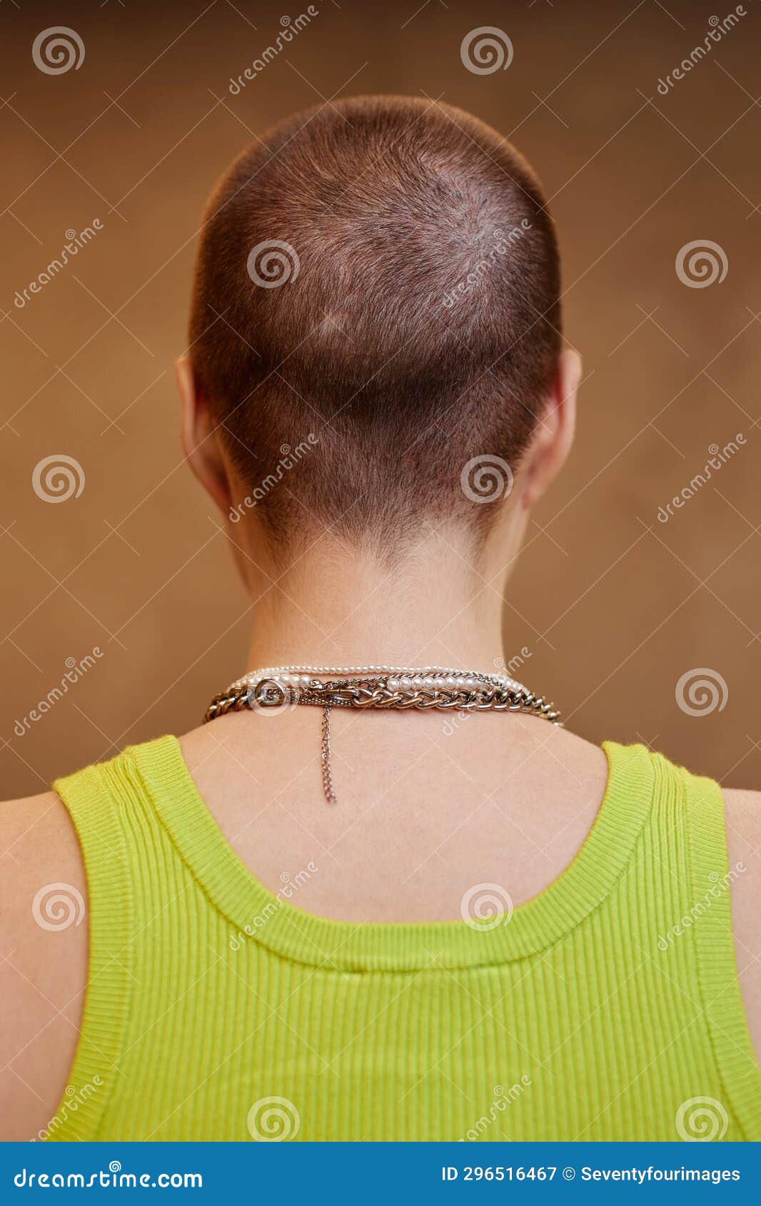 Back View of Young Woman with Buzzcut Stock Image - Image of identity ...