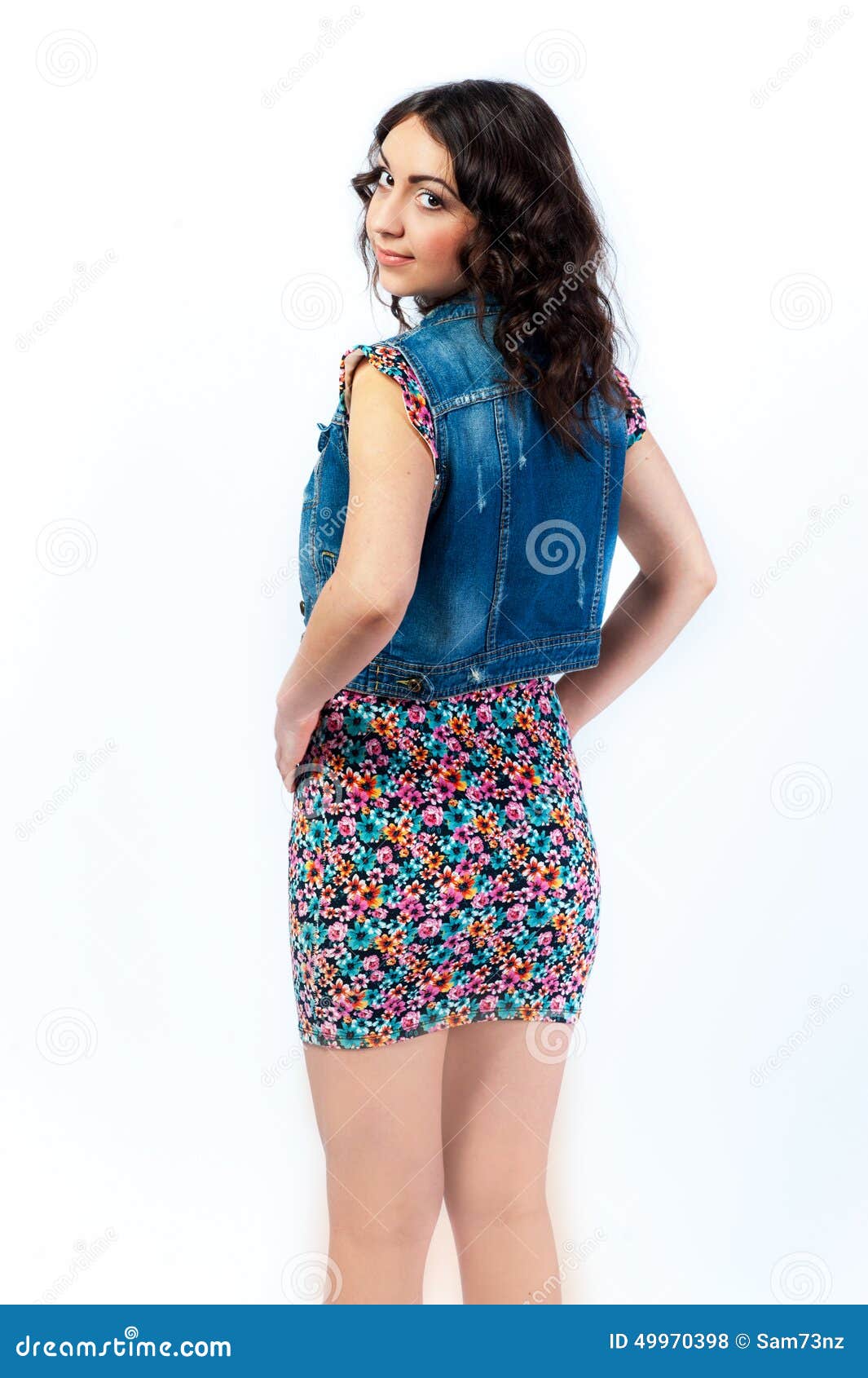 Back View of Young Woman in Jacket Stock Photo - Image of clear, jacket ...