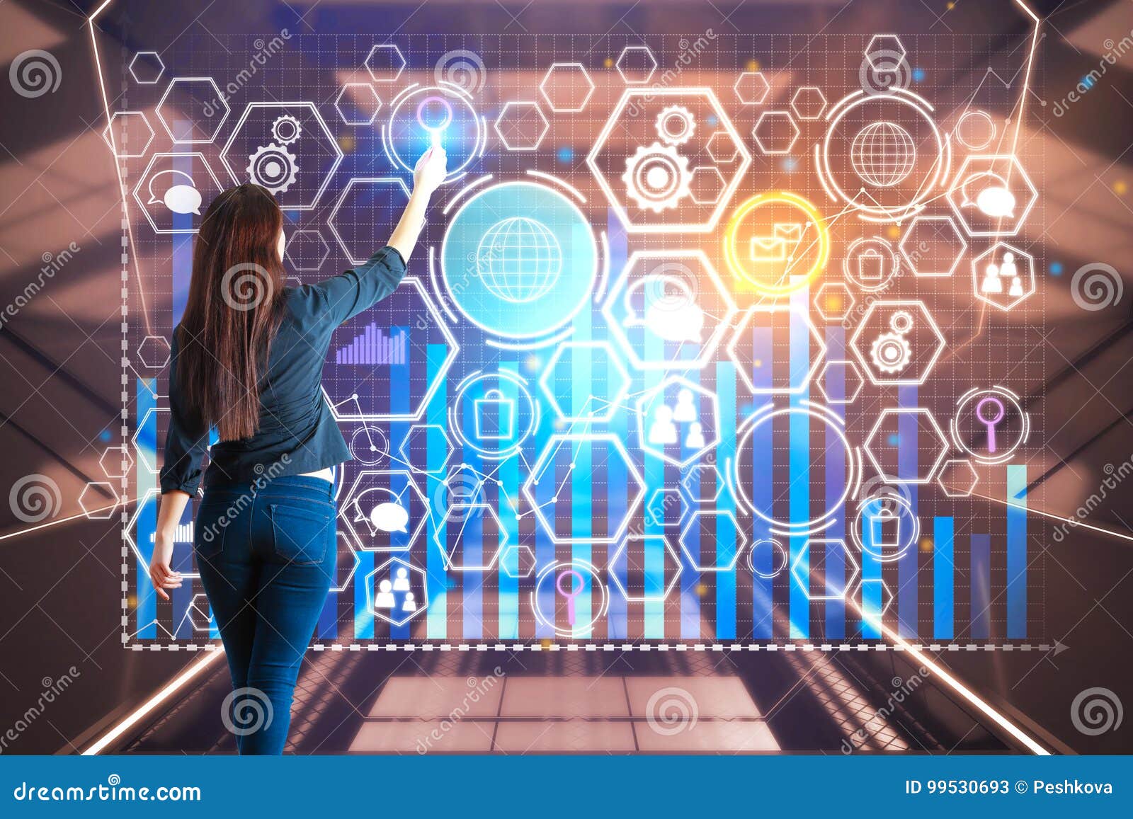 Technology and Analytics Concept Stock Image - Image of grid, design ...