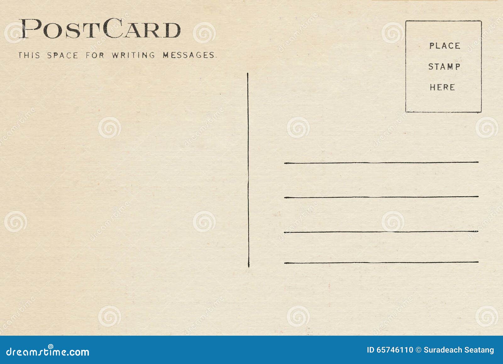 Back of Vintage Blank Postcard Stock Photo - Image of card, dirty: 65746110