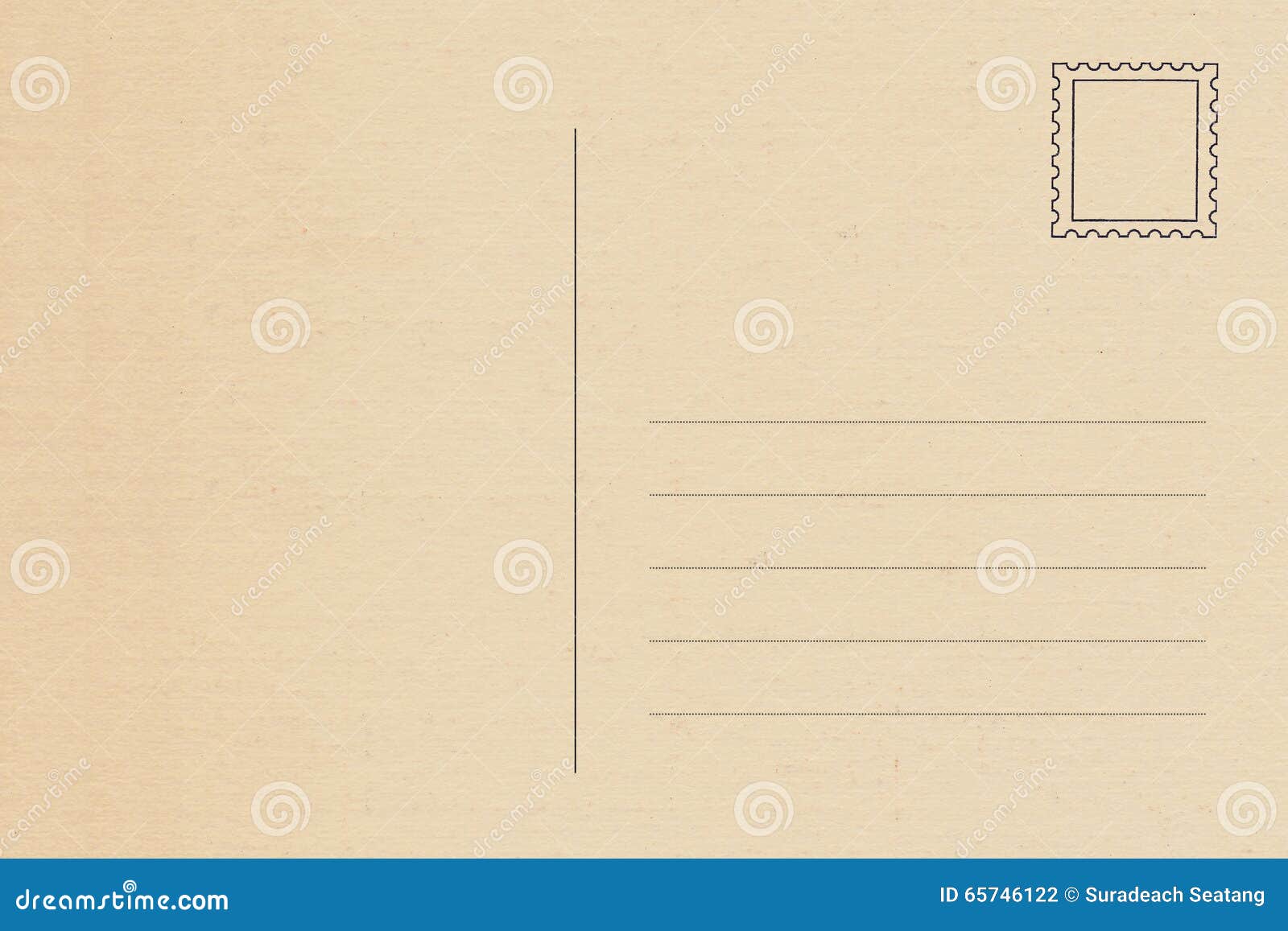 Back of Vintage Blank Postcard Stock Photo - Image of correspondence ...