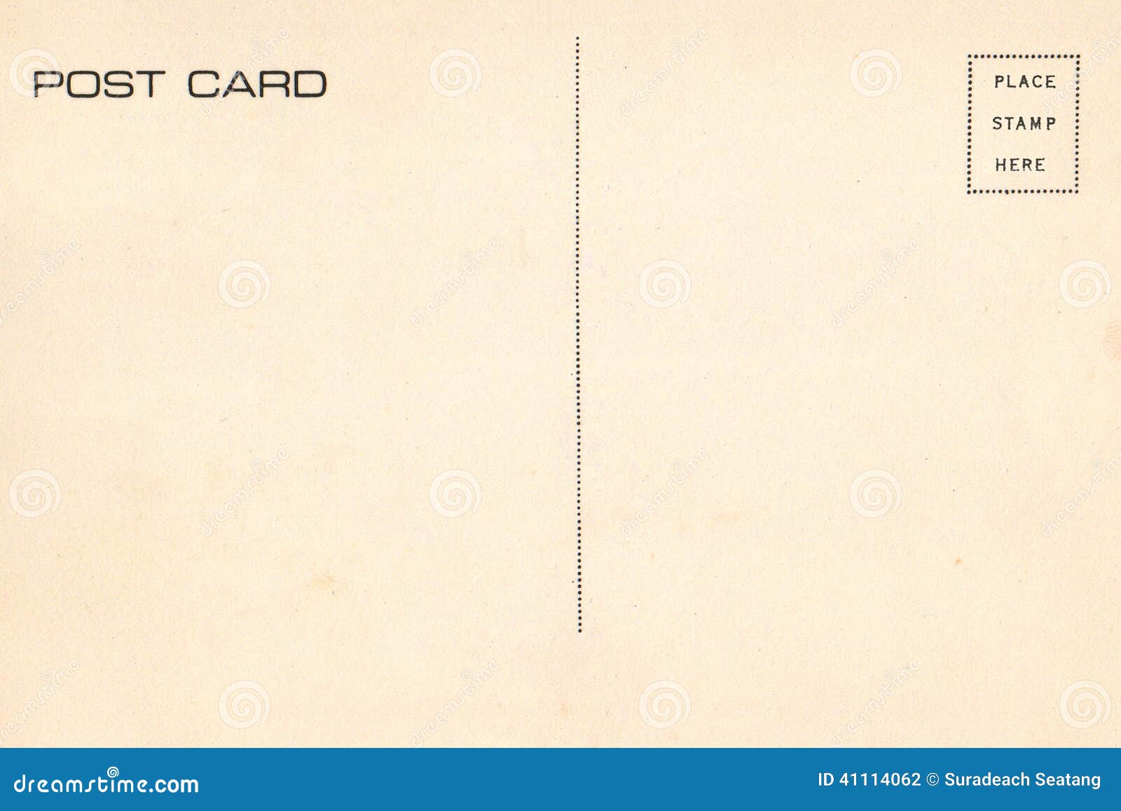 Back of Vintage Blank Postcard Stock Photo - Image of faded, communication: 41114062