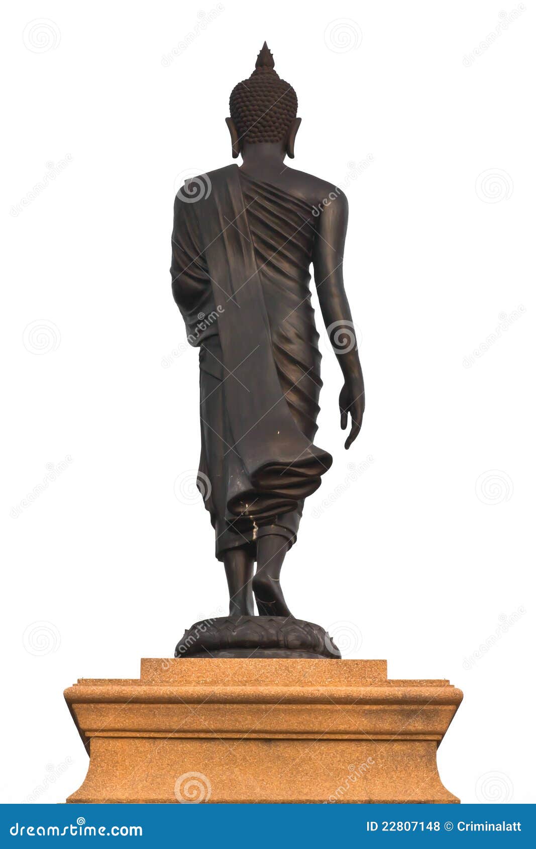 Back of Walking Buddha Statue Stock Photo - Image of bless, adore: 22807148