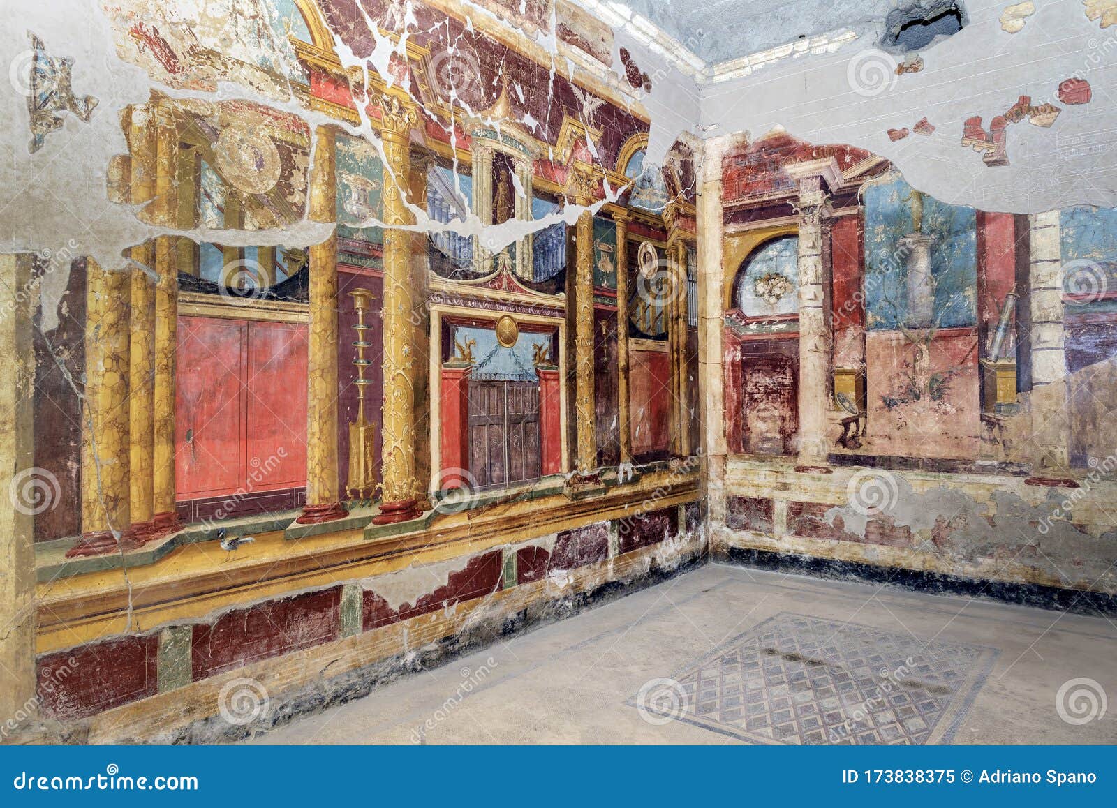 Oplontis Villa of Poppea - Salon Used As a Living Room, with Precious ...