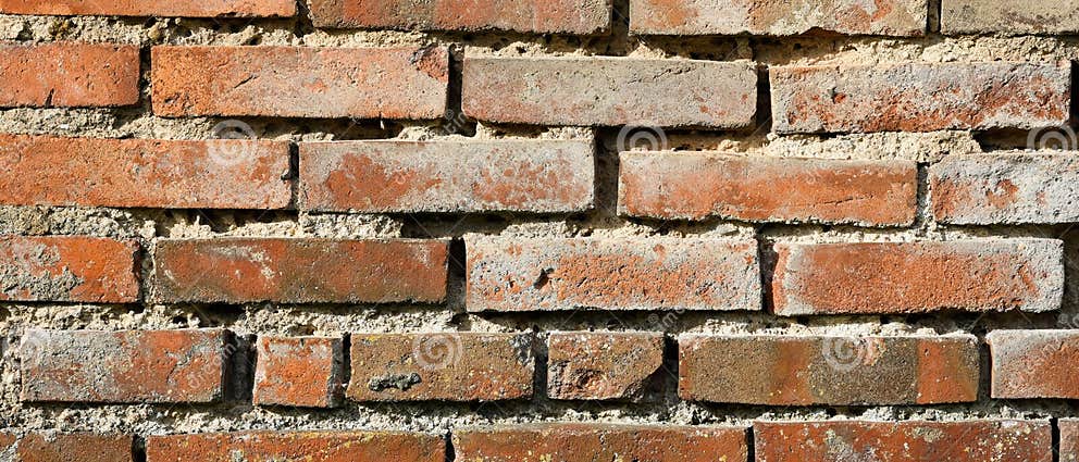 Banner Background of an Old Orange Bricks Wall Stock Image - Image of ...