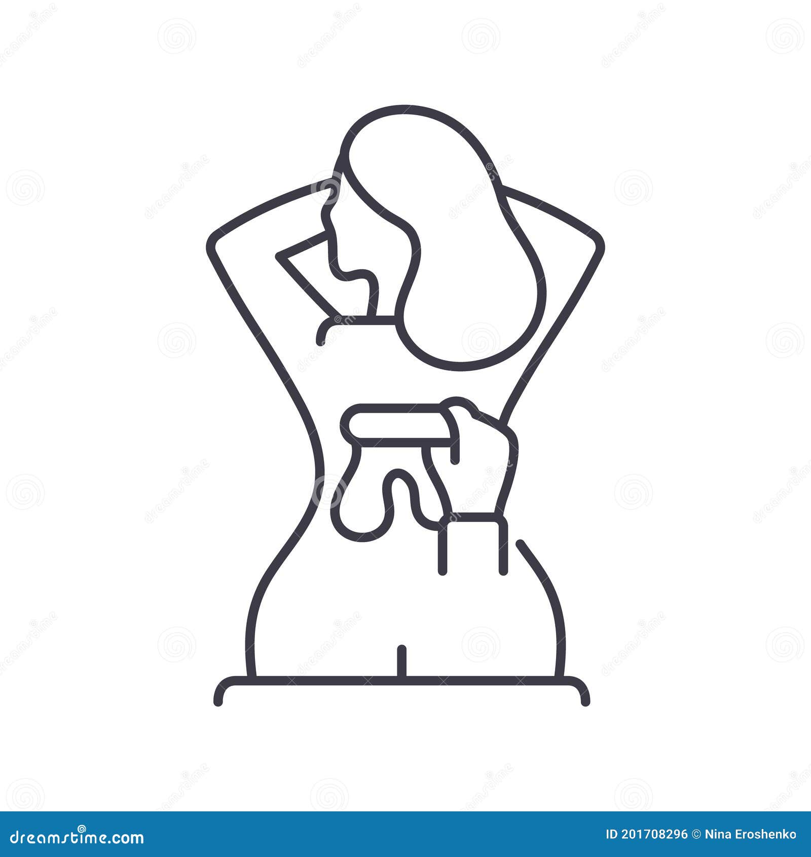 Back Waxing Icon, Linear Isolated Illustration, Thin Line Vector, Web ...