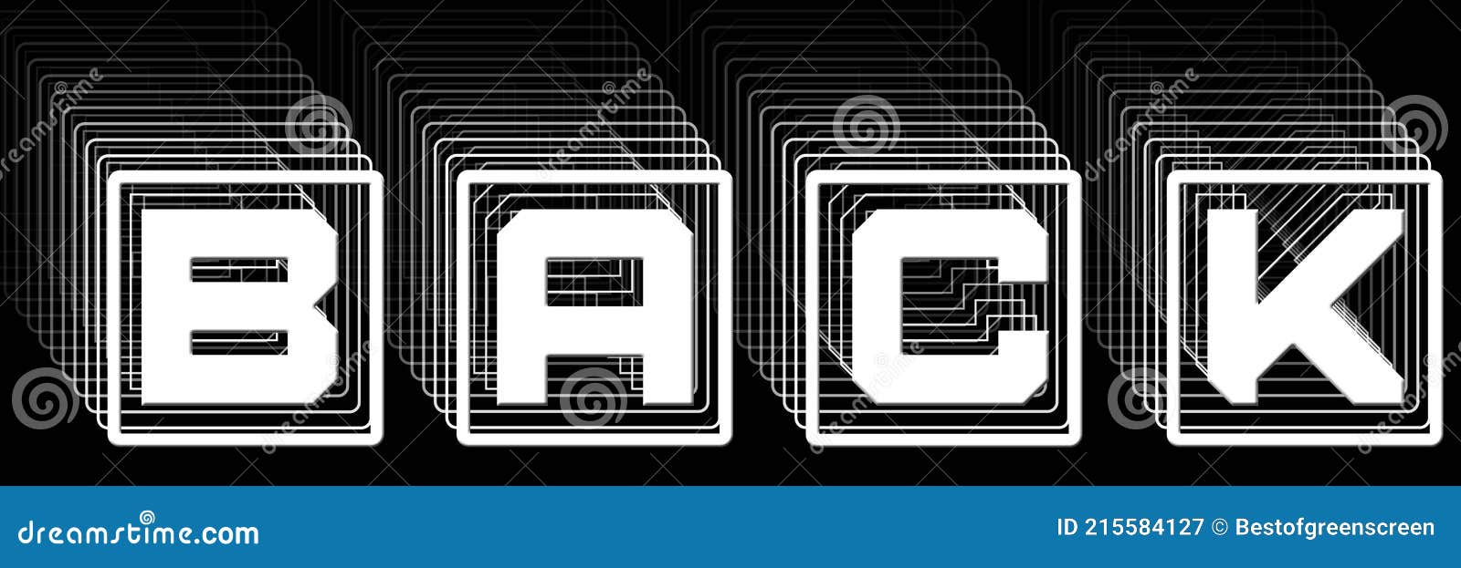 BACK - White Lettering in Frame As Abstract Label with Repeating Effect ...