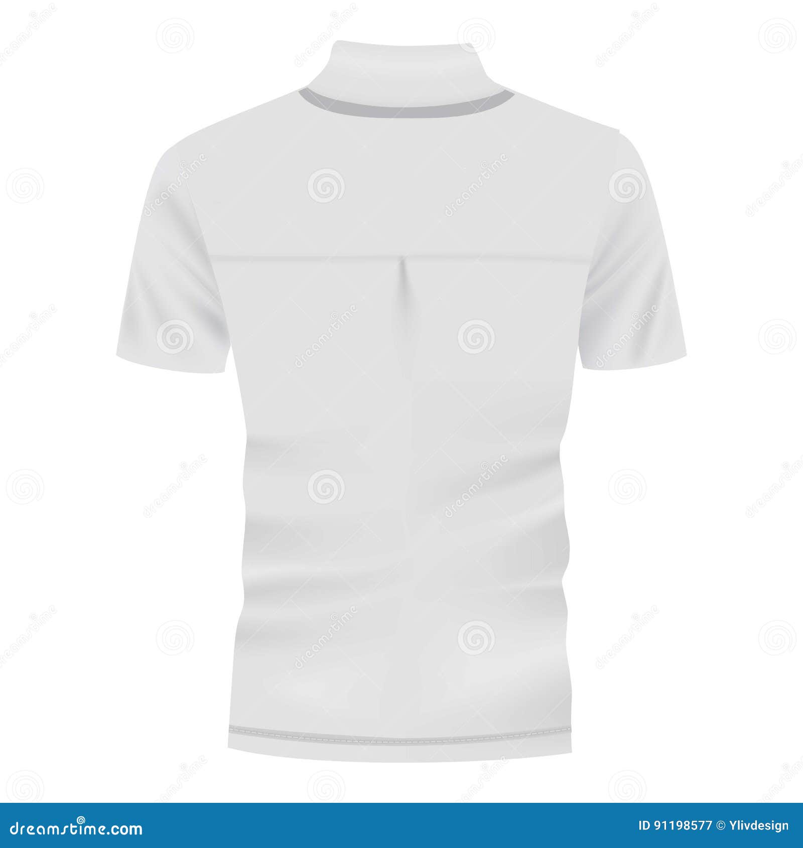Back of White Polo Shirt Mockup, Realistic Style Stock Vector ...