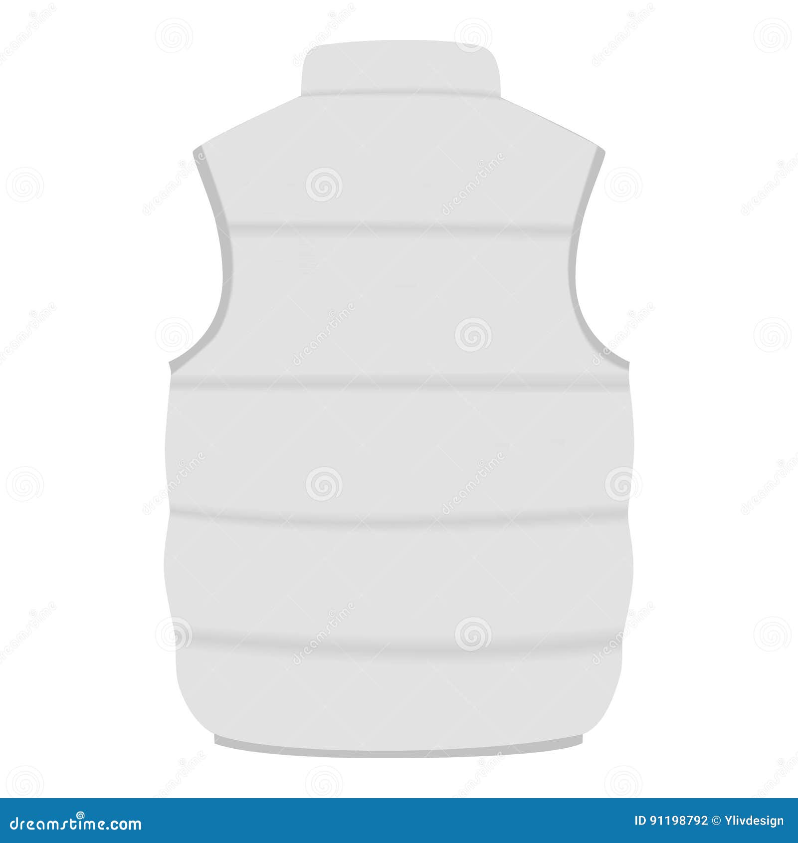 Back of White Warm Vest Mockup, Realistic Style Stock Vector ...