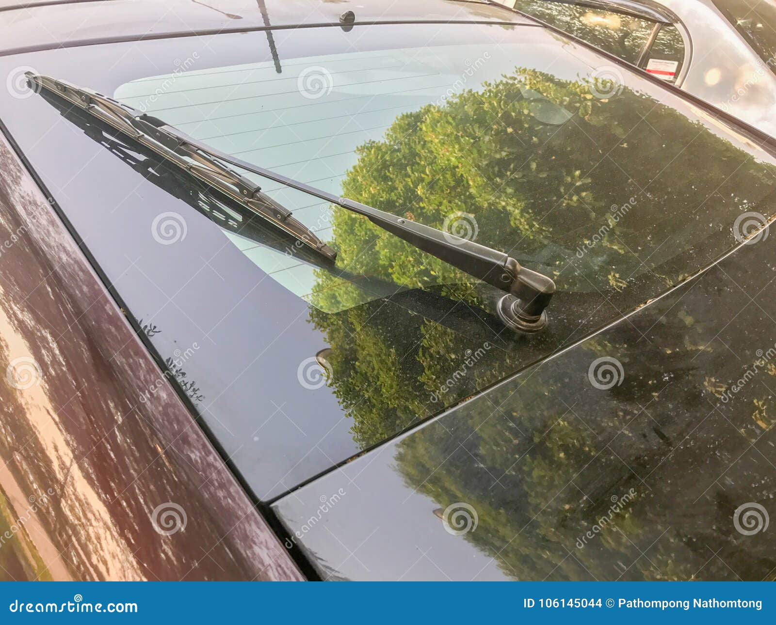Back Windshield Wiper of the Car Stock Photo - Image of salt, dirty ...