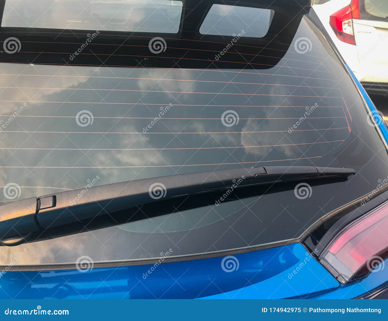 Back Windshield Wiper of the Modern Car Stock Image - Image of design ...
