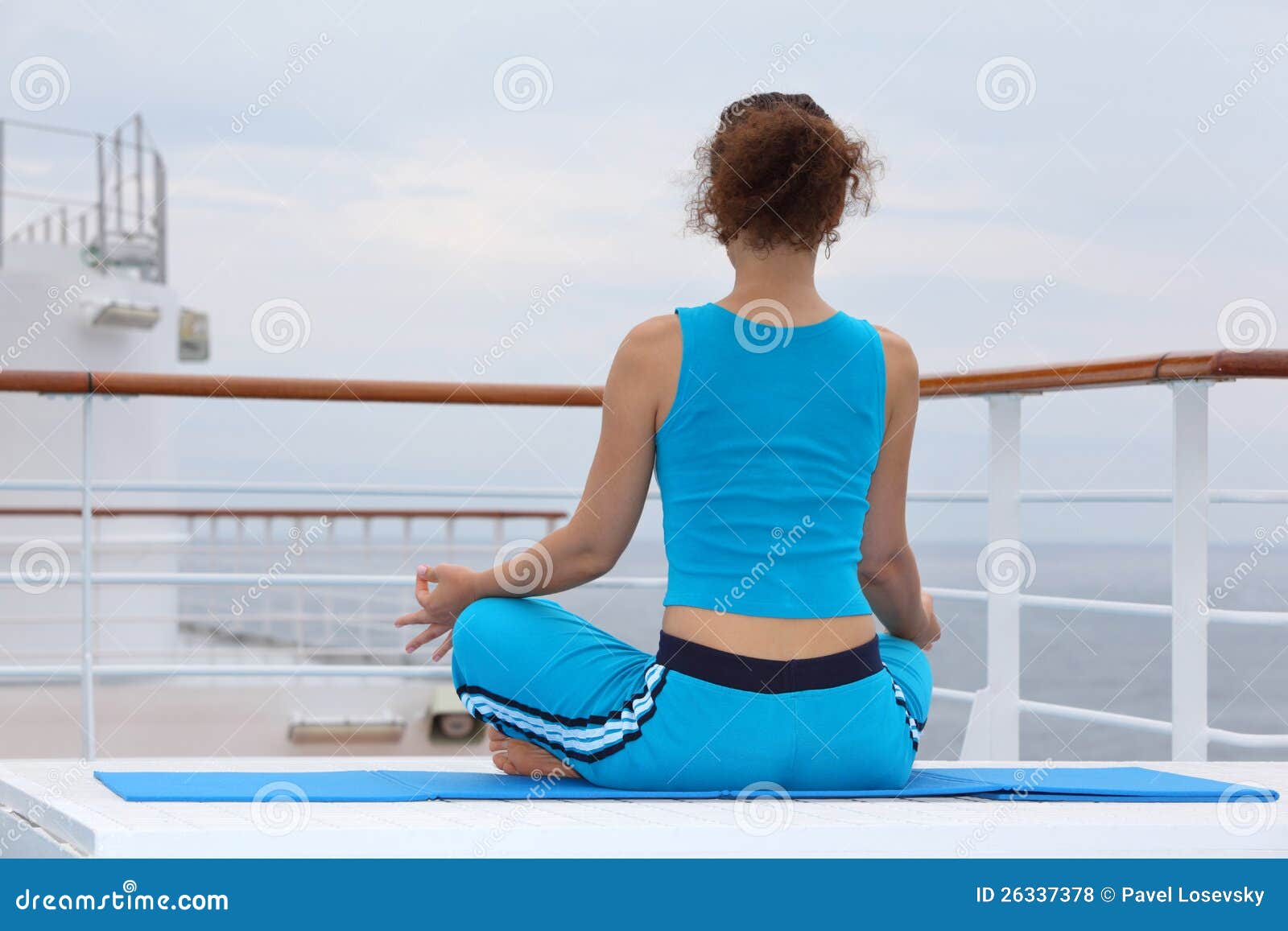 Back of Woman Sitting and Meditating Stock Photo - Image of caucasian ...