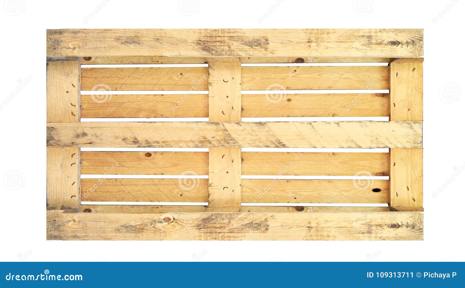 Back of Wood Pallet on White Background in Top View Stock Image - Image ...
