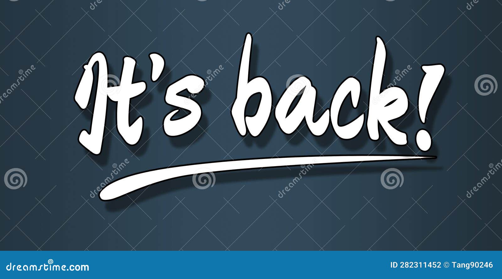 It is Back Word with Blue Background Stock Illustration - Illustration ...