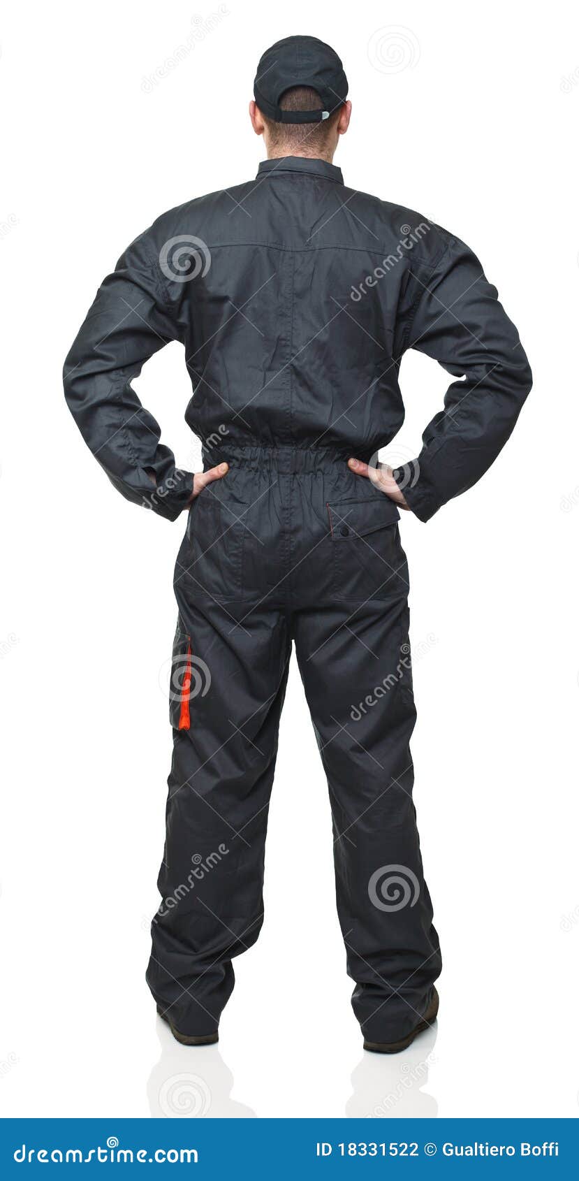 Back of worker stock photo. Image of side, white, standing - 18331522