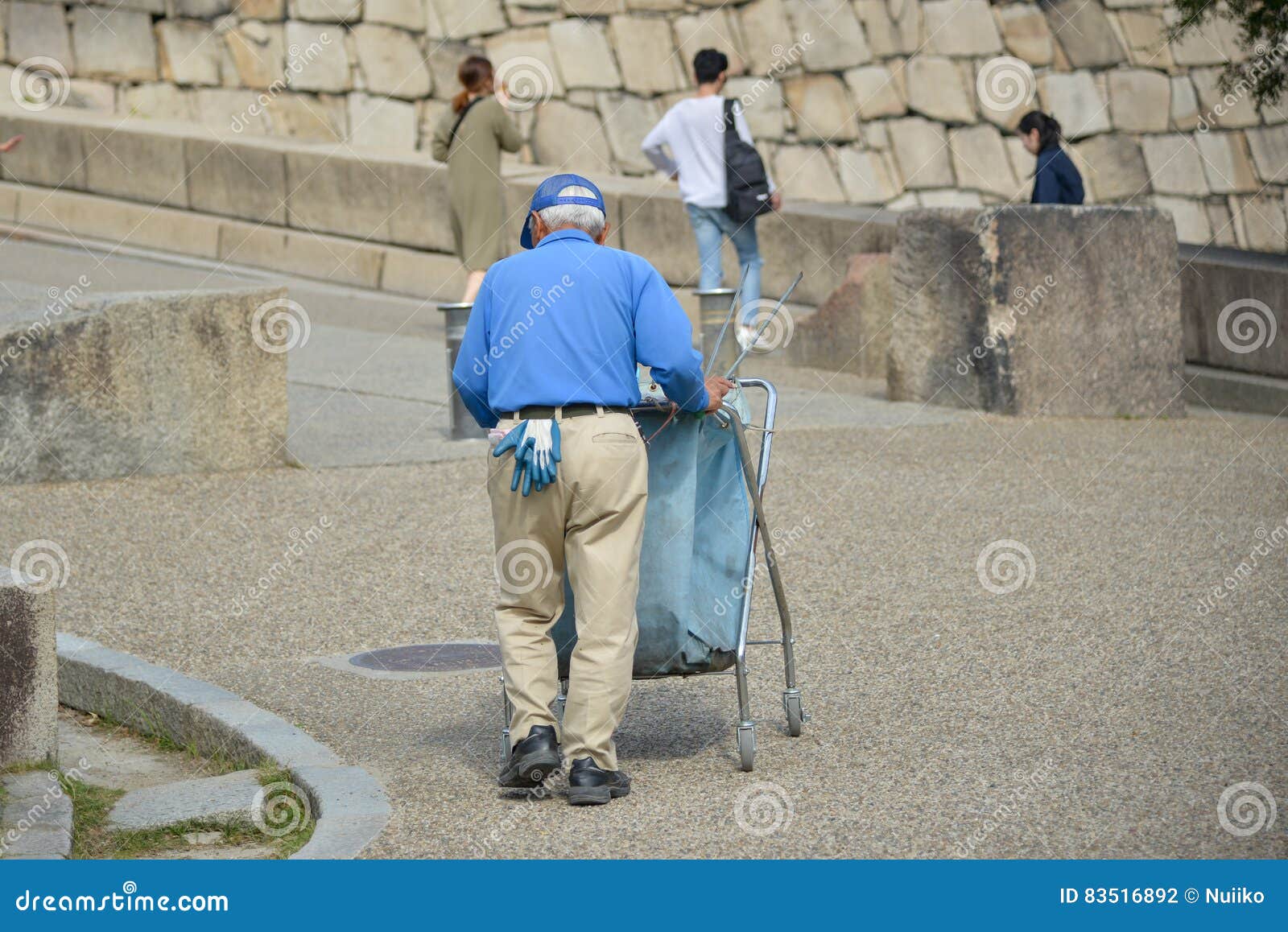 Back of Worker Take Care of Garbage Management Editorial Photography ...