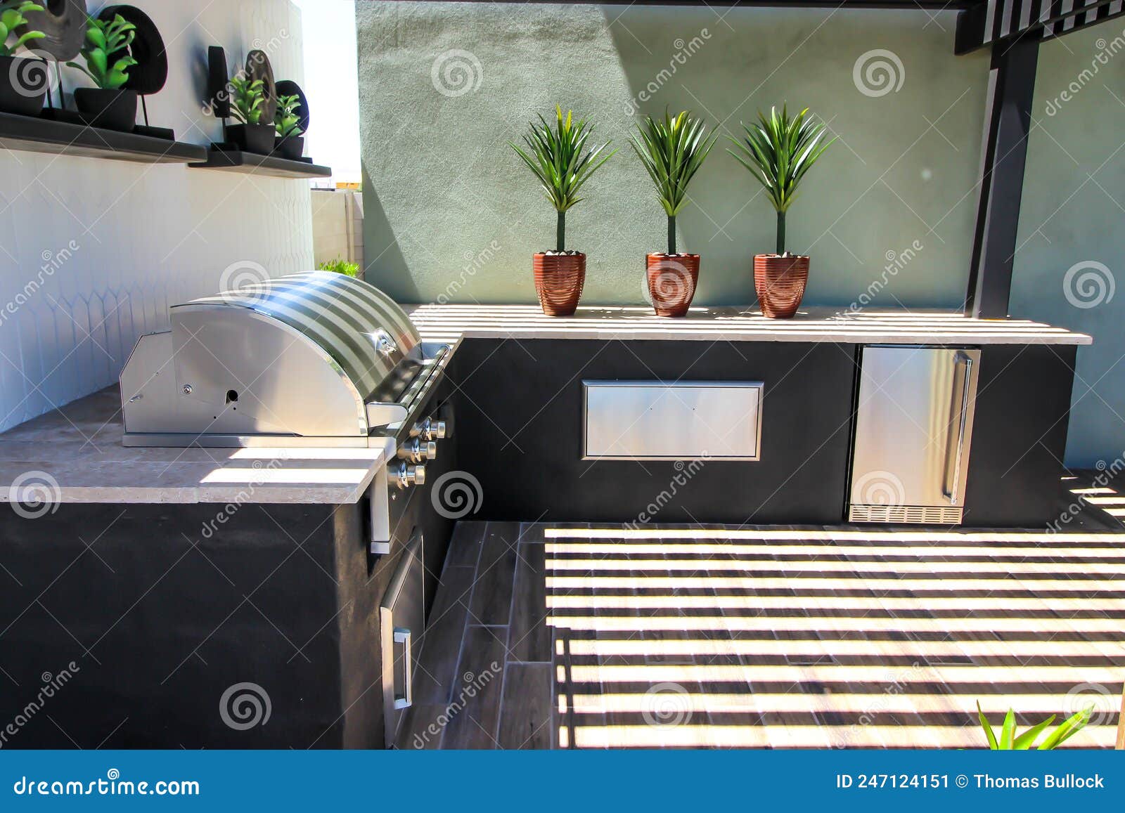 Back Yard Stainless Steel BBQ and Work Station Stock Image - Image of ...