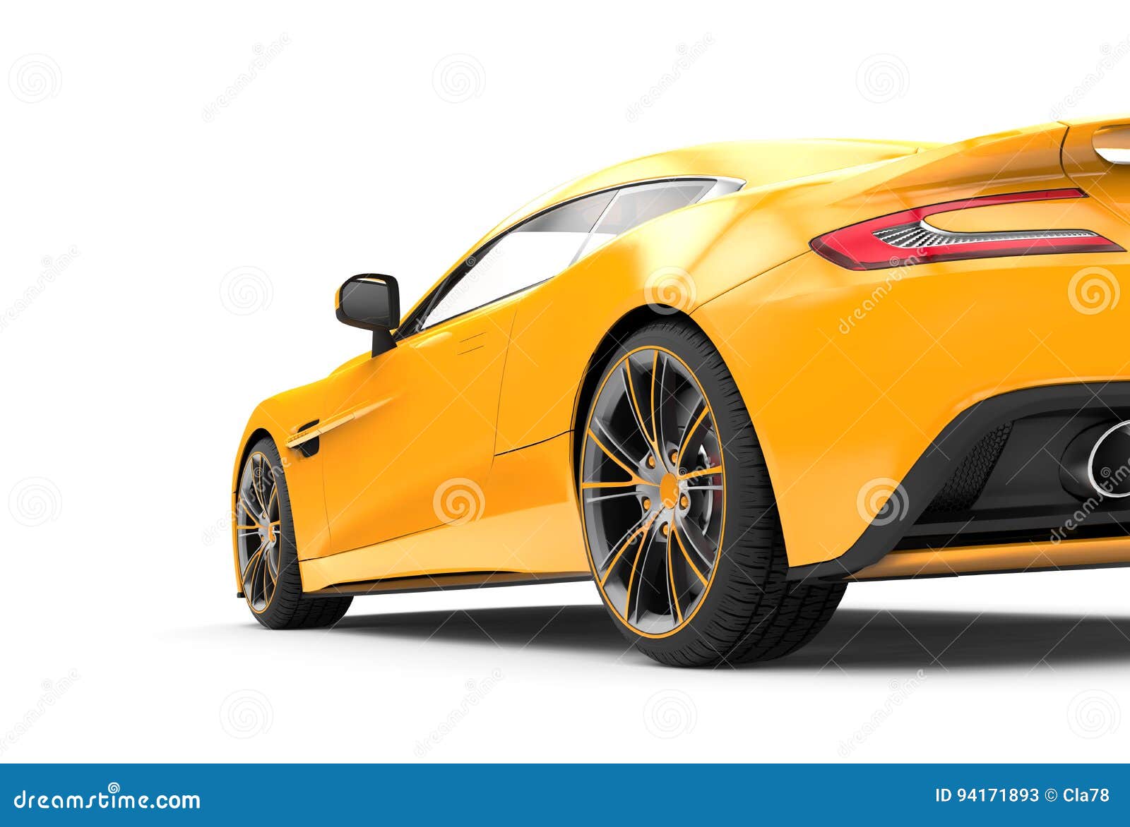 Yellow Luxury Sports Drift Car In Studio Lighting. Stock Image ...
