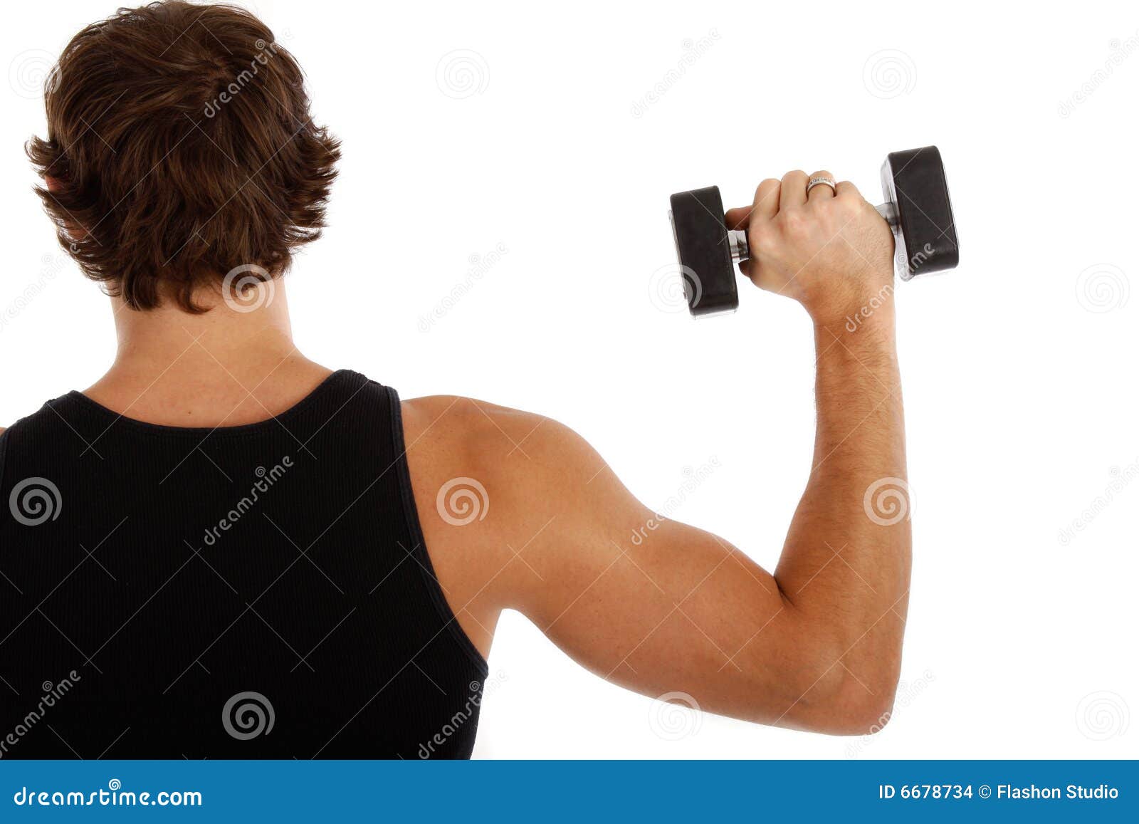 Back of a Young Man Lifting Weights Stock Photo - Image of person ...