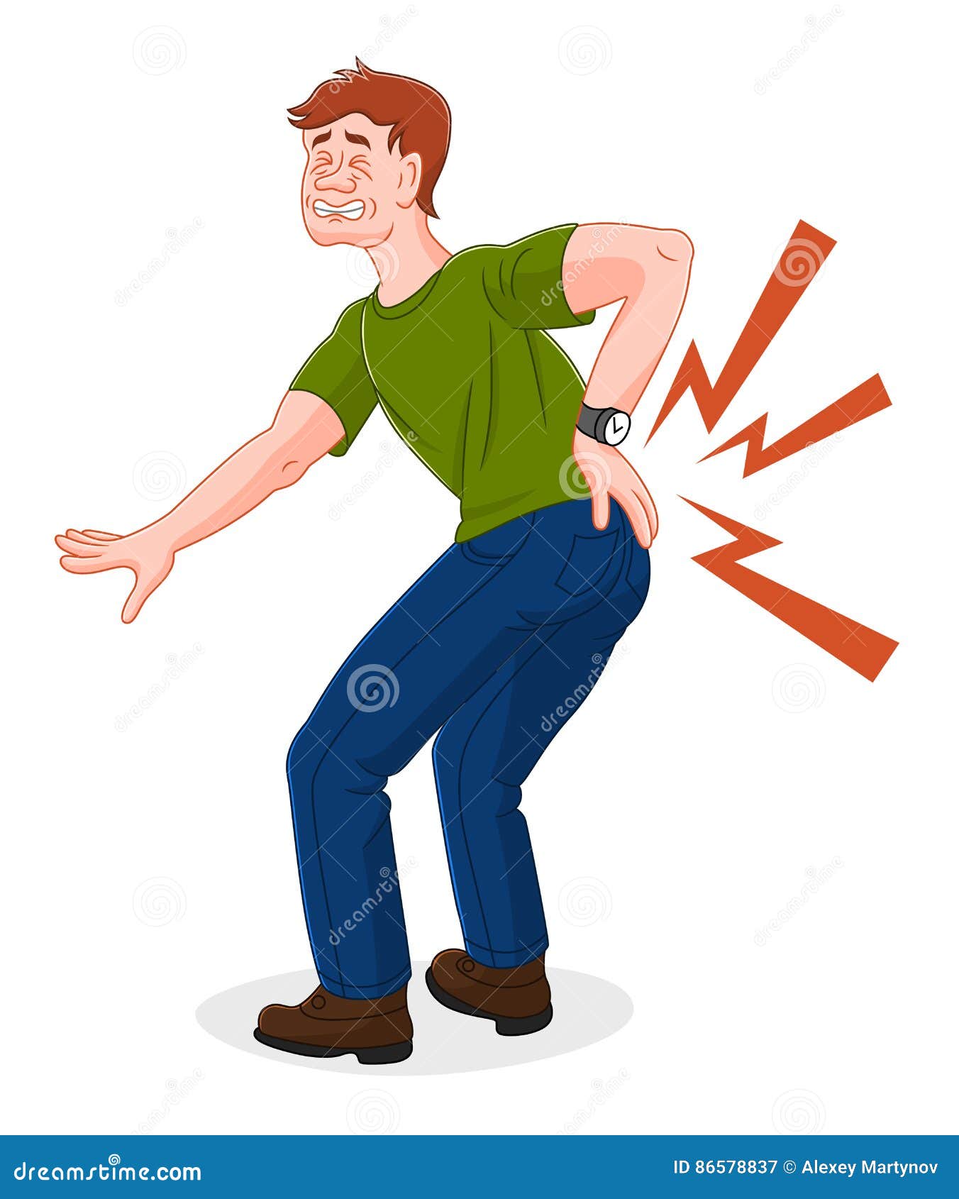 Backache ilustração do vetor. Ilustração de isolado, homem - 86578837