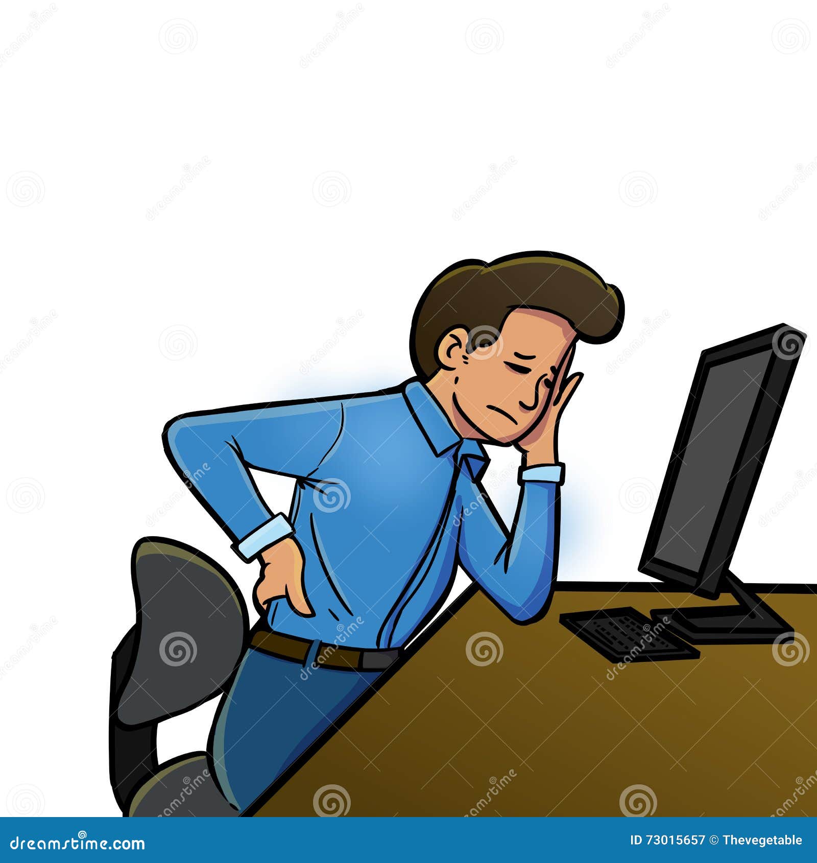 Backache in Office stock illustration. Illustration of lifestyle - 73015657