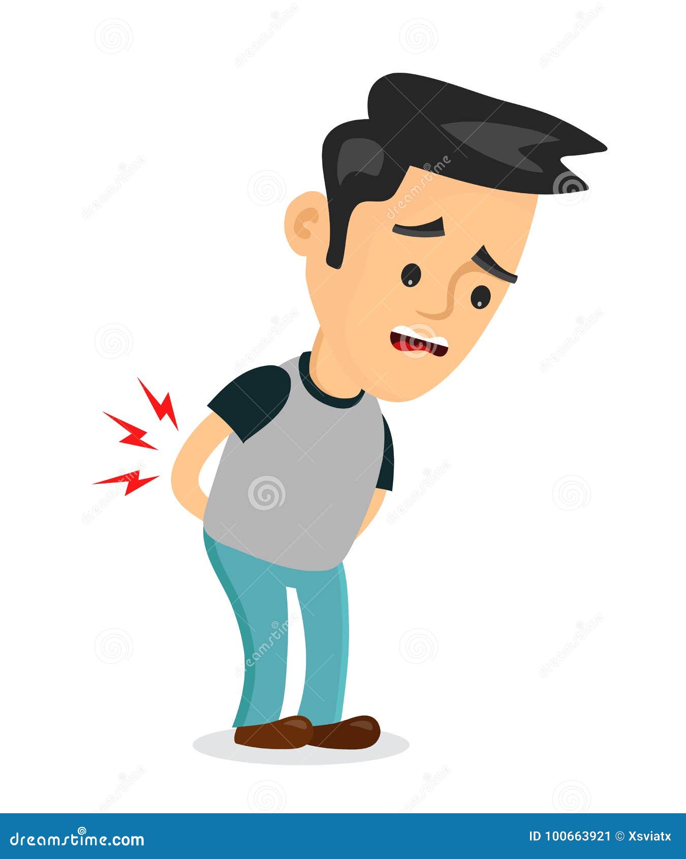 Backache Problems.vector Flat Cartoon Stock Vector - Illustration of ...