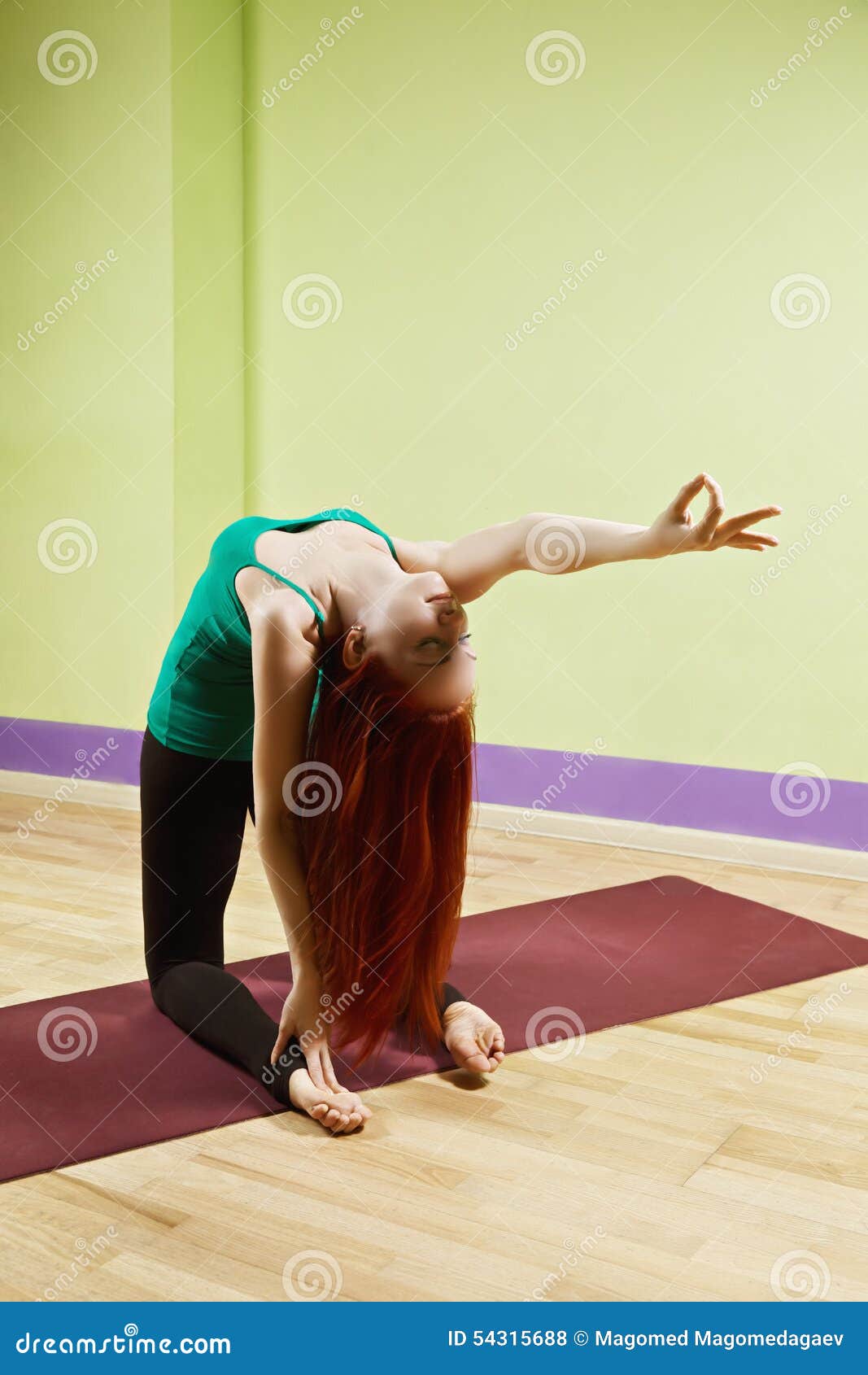 Backbend with Hand Stretched Out Stock Photo - Image of caucasian ...