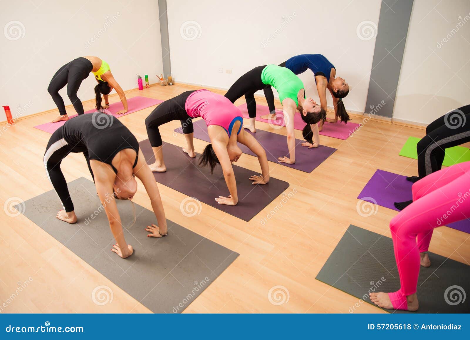 Backbend Pose In A Yoga Class Royalty-Free Stock Image | CartoonDealer ...