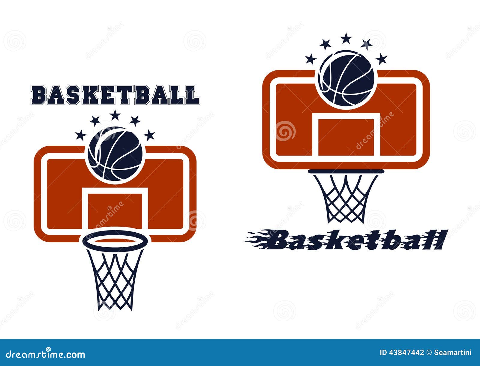 Backboard and Basketball Symbols Stock Vector - Illustration of ...