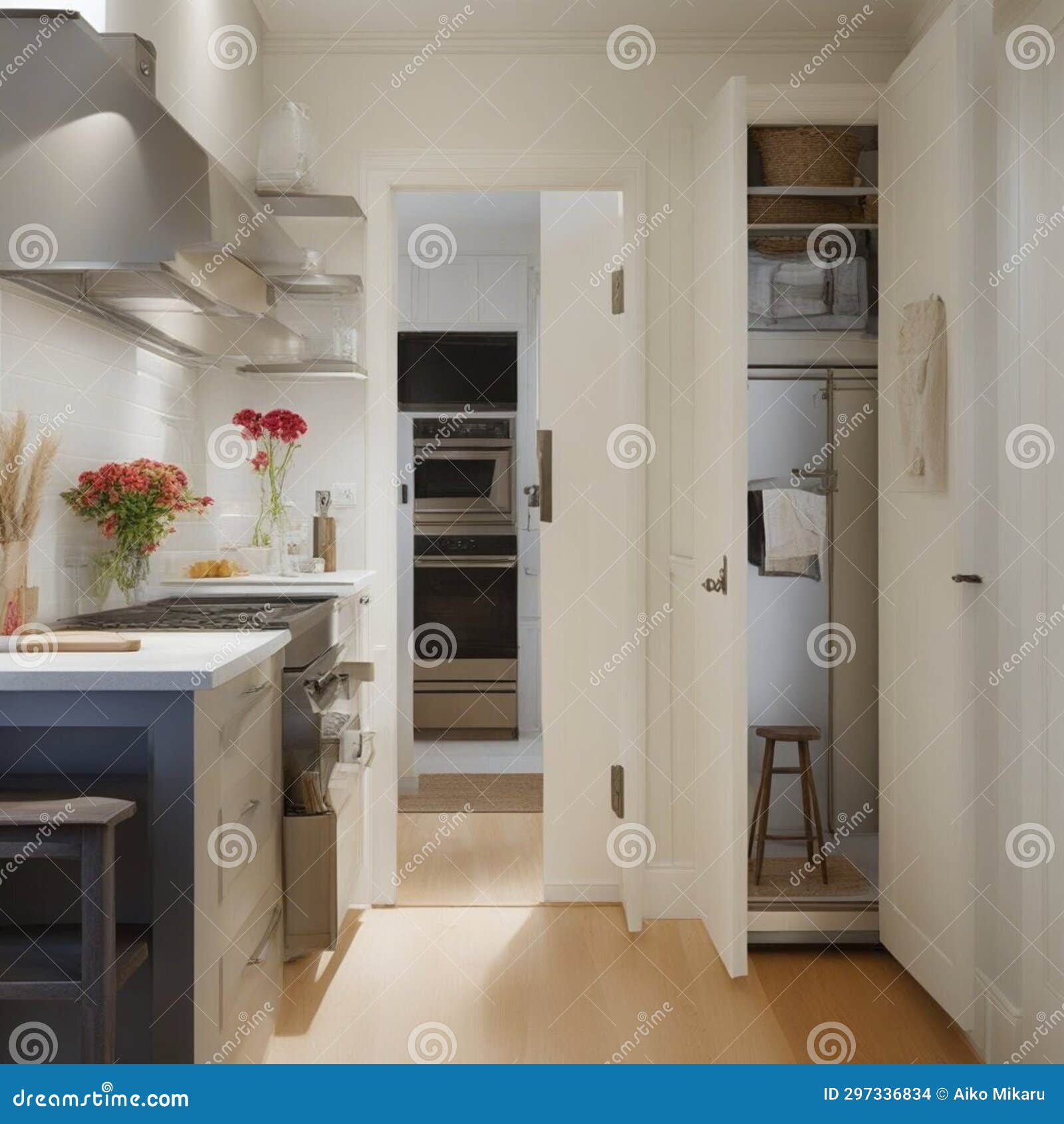 Backdoor Entry into Kitchen Small Spaces Stock Photo - Image of ...
