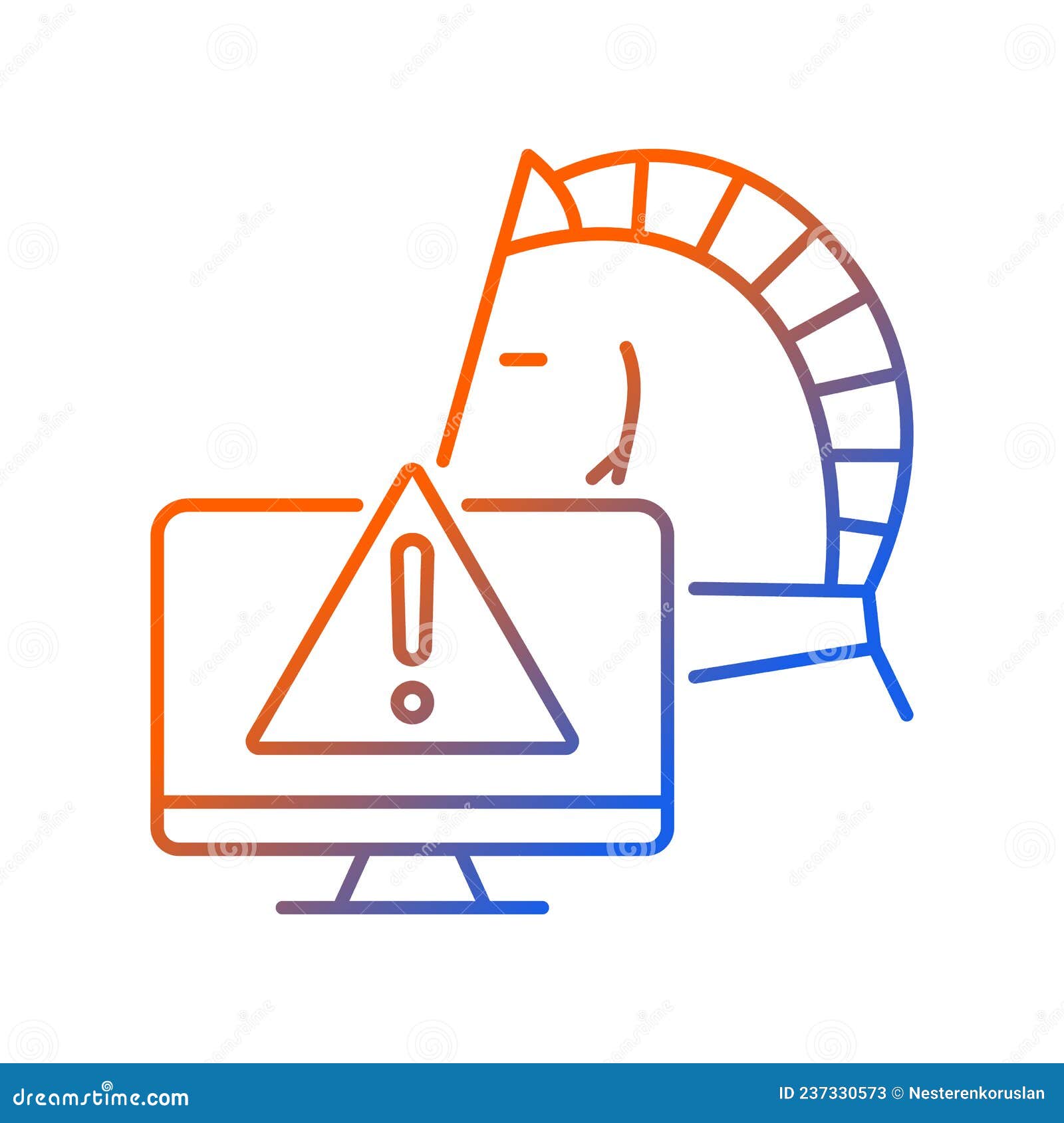 Backdoor Trojan Gradient Linear Vector Icon Stock Vector - Illustration ...