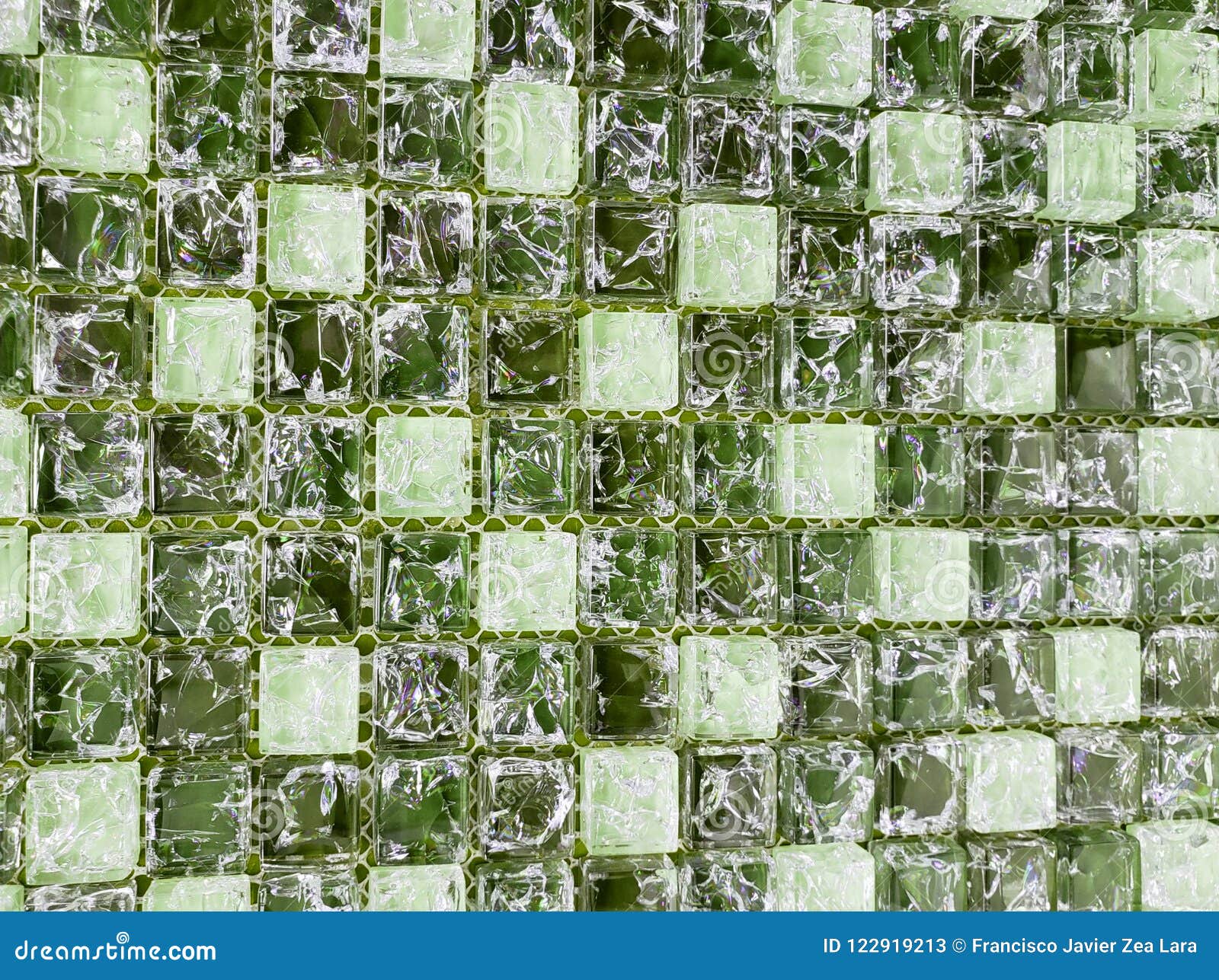 Combination of Glass Squares in Green Colors for Decoration of Walls ...