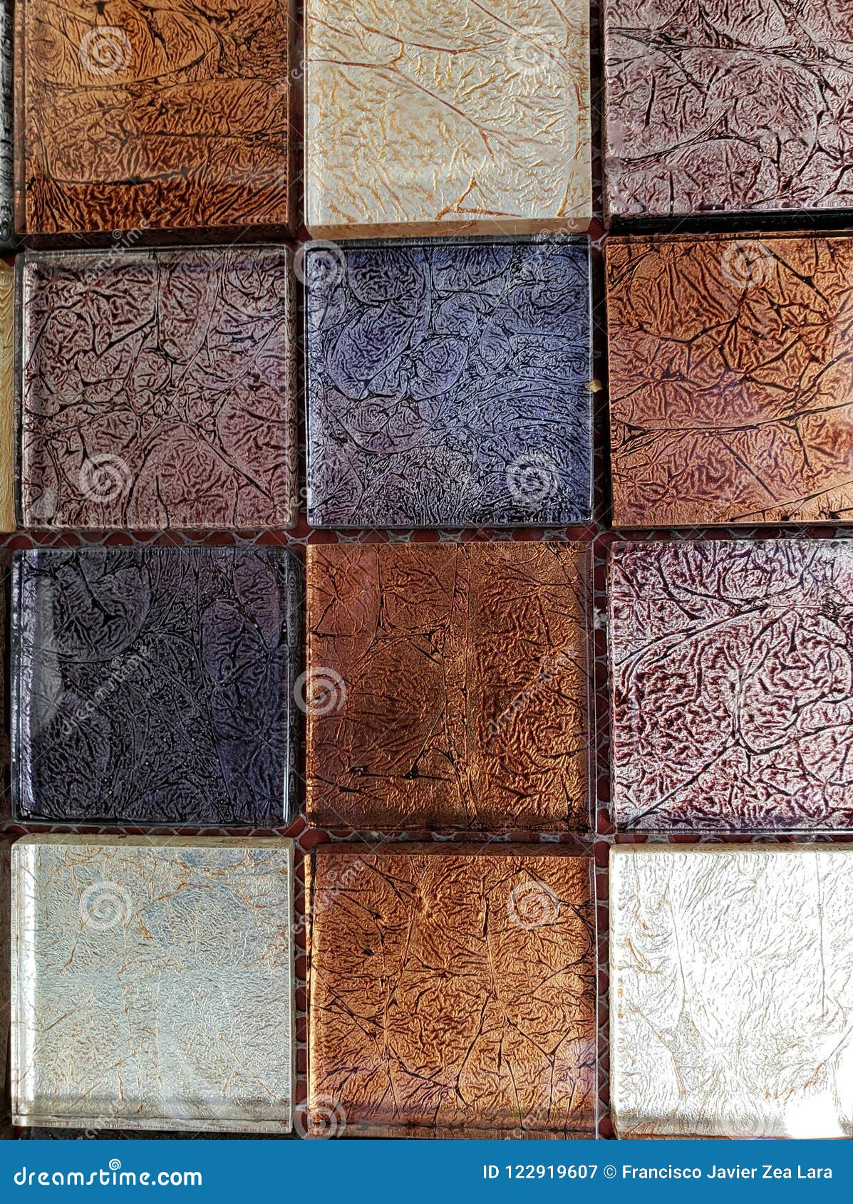 Combination of Glass Squares in Brown Colors for Decoration of Walls ...