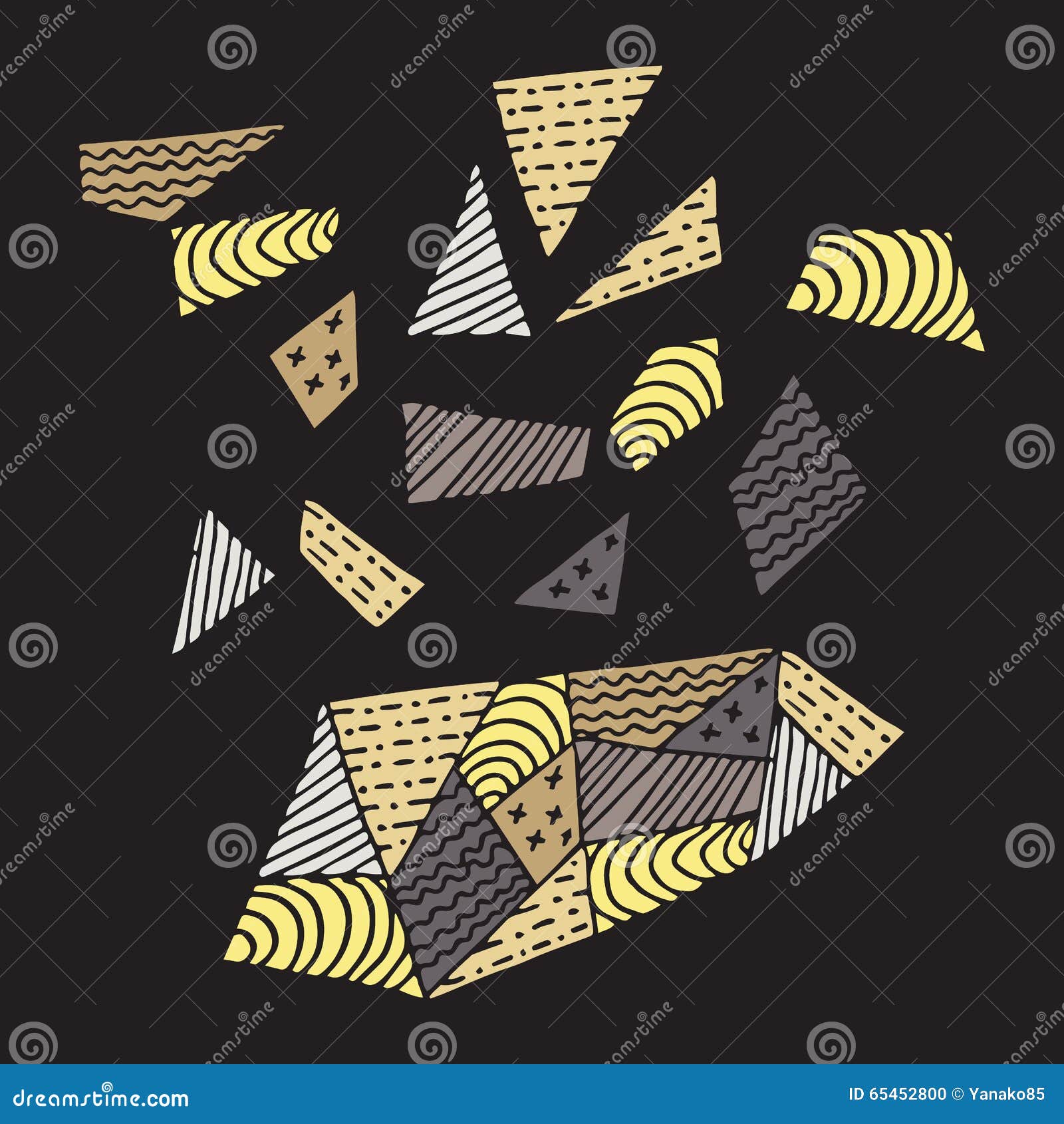 Backdrop Asymmetric Exploded Figure Vector Illustration | CartoonDealer ...