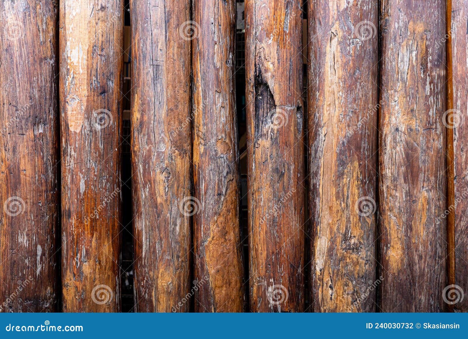 Backdrop of Big Brown Tree Logs Sorting in Vertical Stock Photo - Image ...