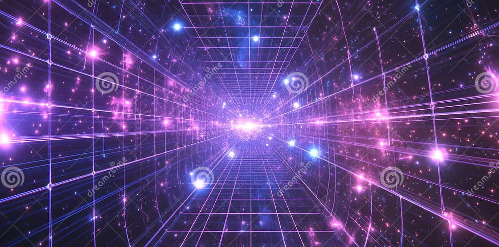 Backdrop with Blue Perspective Grid and Stars in the Sky. Synthwave ...